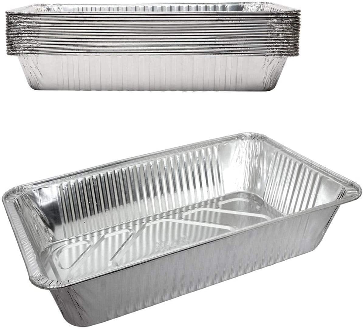 VEZEE Full Size Aluminum Foil Pans, 15 Count, Durable, Large Roast Pan ...