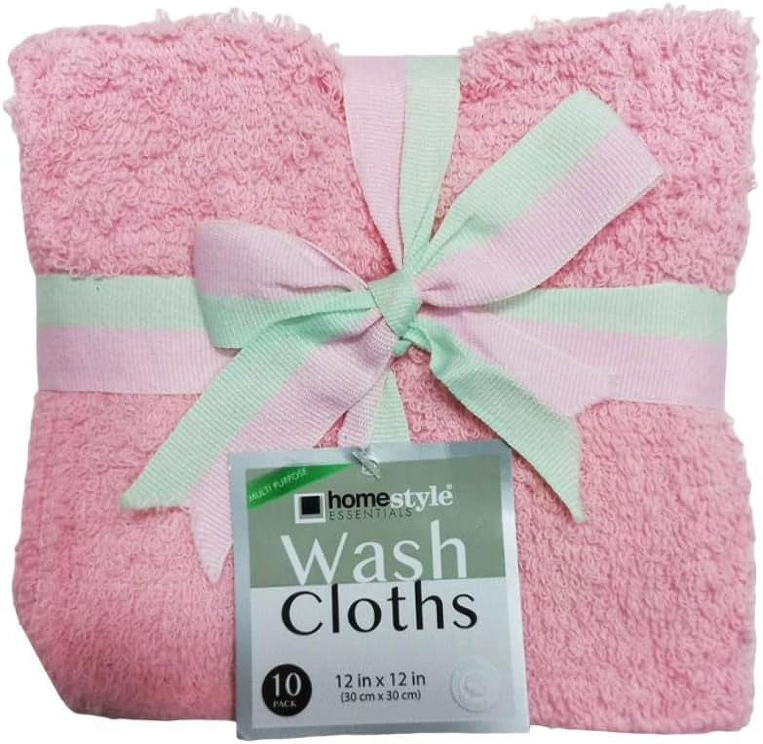 VeZee Home Style Essential 100% Cotton Assorted Wash Cloths, 12x12 in ...