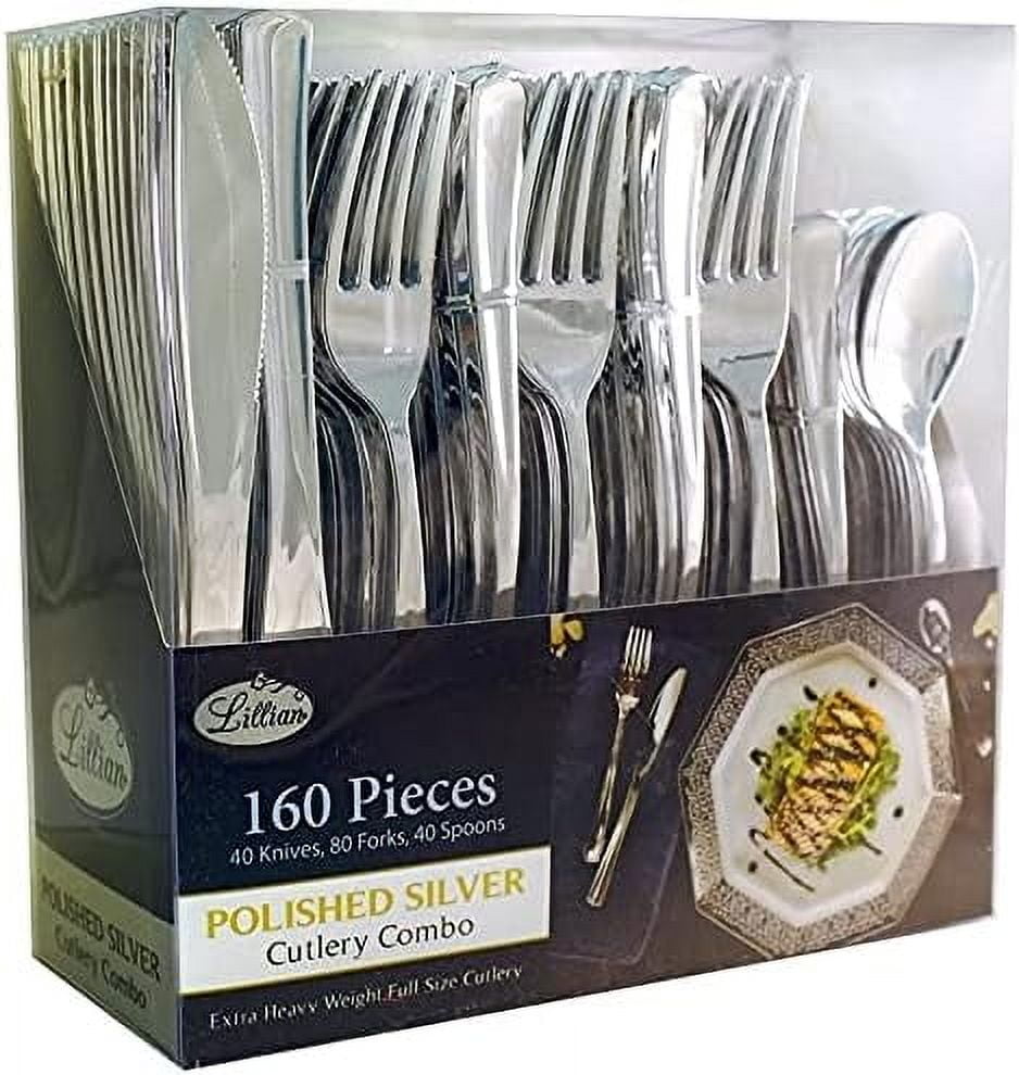 VeZee Lillian Disposable Plastic Polish Silverware Extra Heavyweight ...