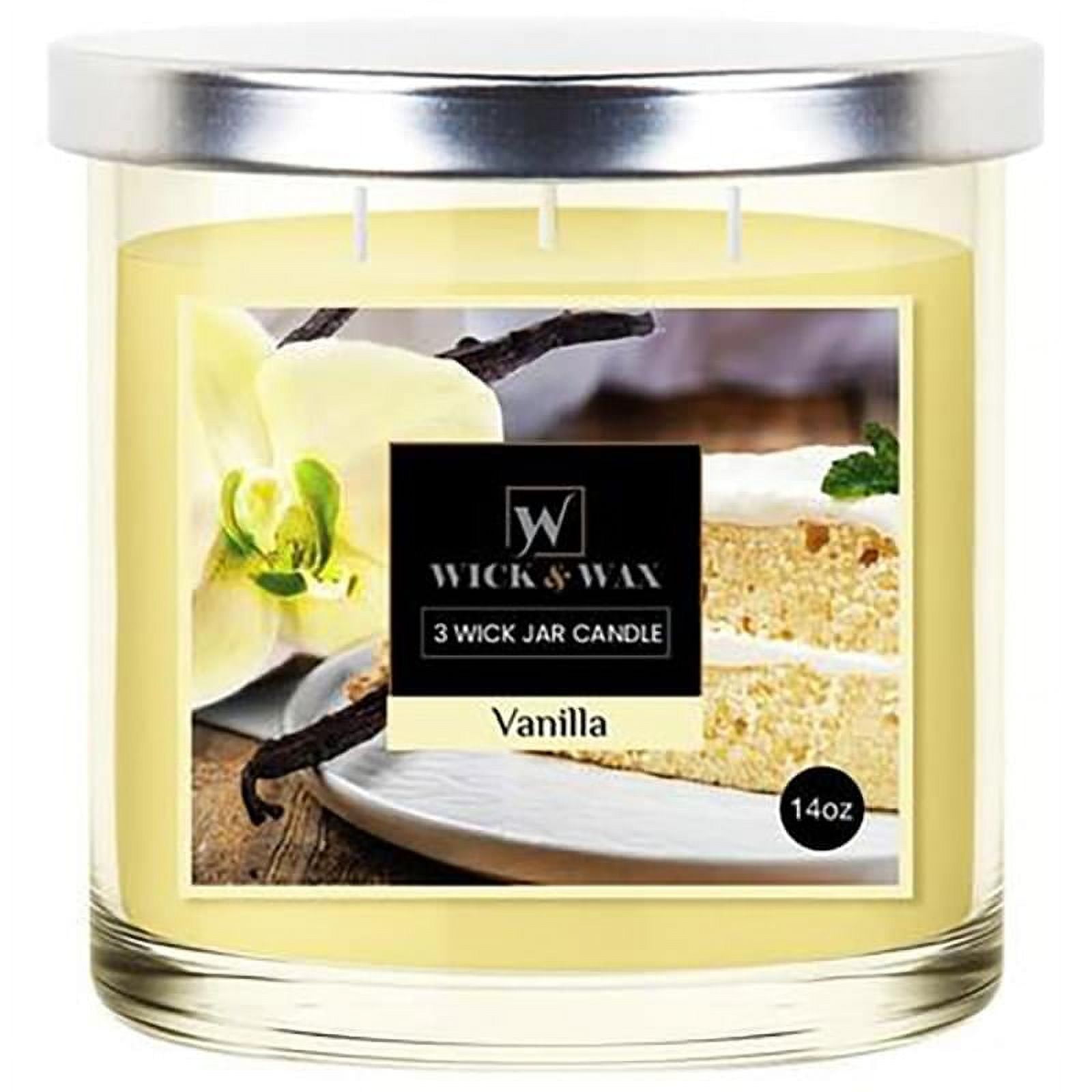 VeZee's 3 Wick 14 oz Vanilla Scented Jar Candles by Wick & Wax, Lift ...