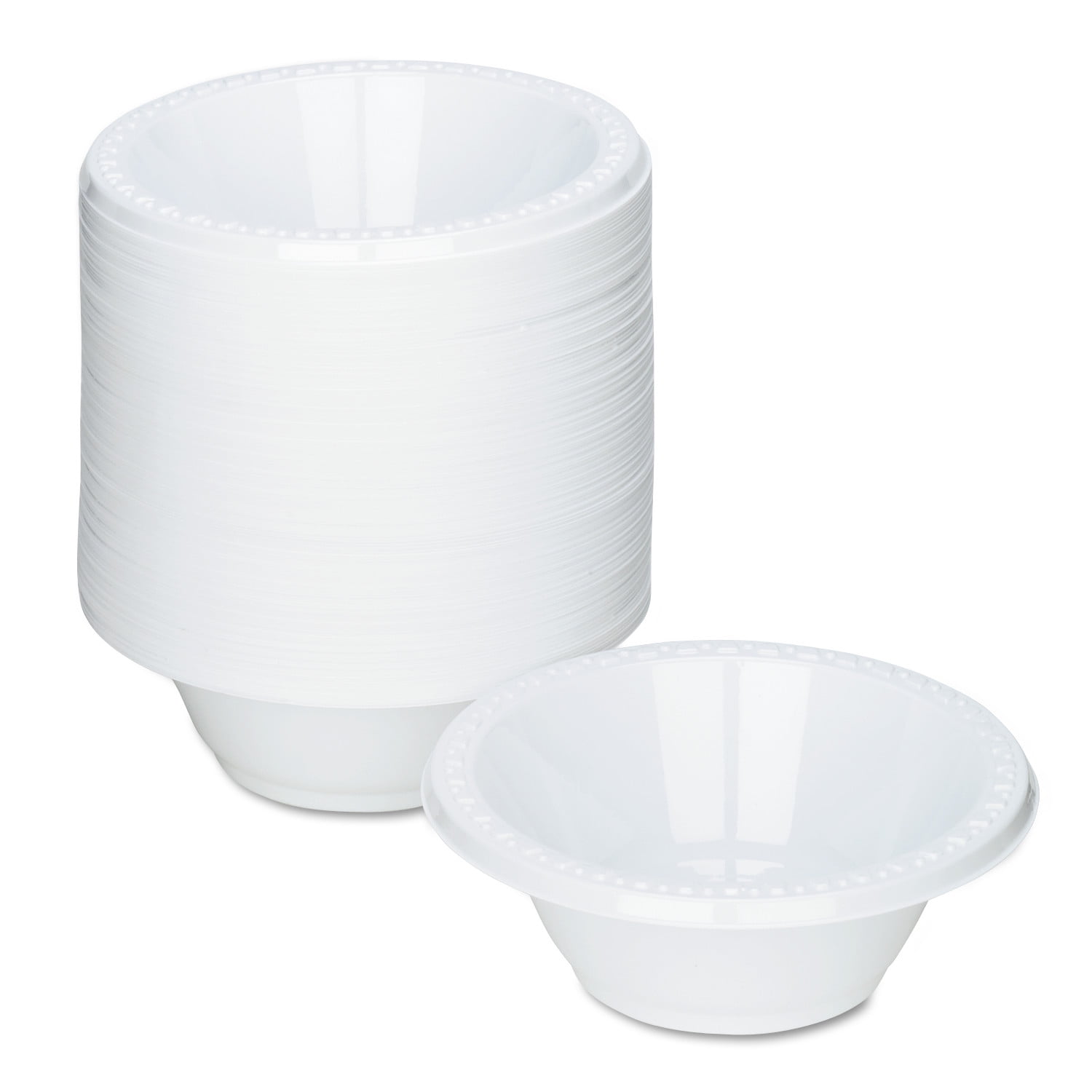 VeZee's Medium Weight White Disposable 5 oz. Plastic Dessert Bowls for ...