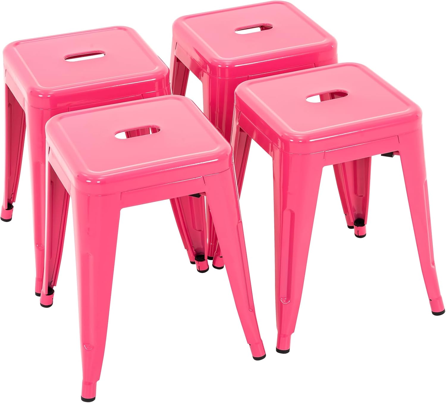 Veado 18 Inch Industrial Metal Stools Set of 4, Stackable Classroom ...