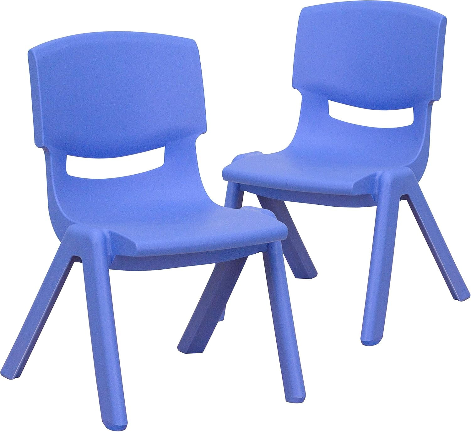 Veado 2 Pack Blue Plastic Stackable School Chair with 10.5" H Seat ...