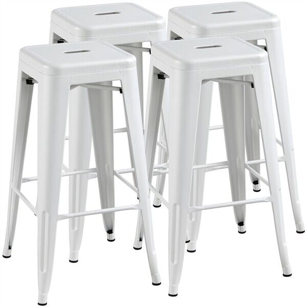 Veado 30 inch Metal Bar Stools Vintage, Set of 4 Counter Height Stools ...