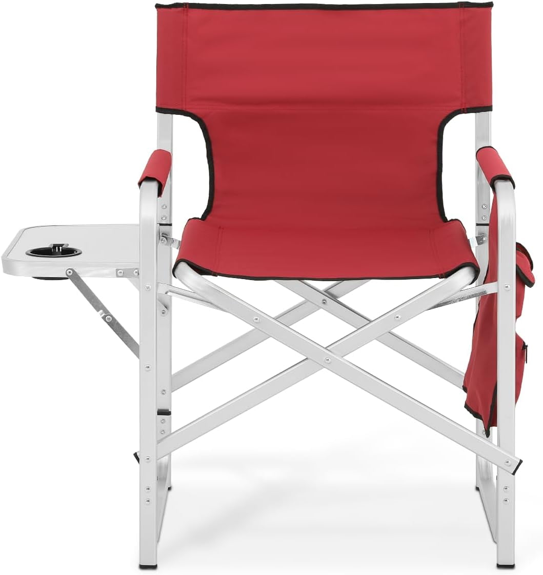 Veado 34.5" Tall Directors Chair, Folding Makeup Artist Chair with Side ...