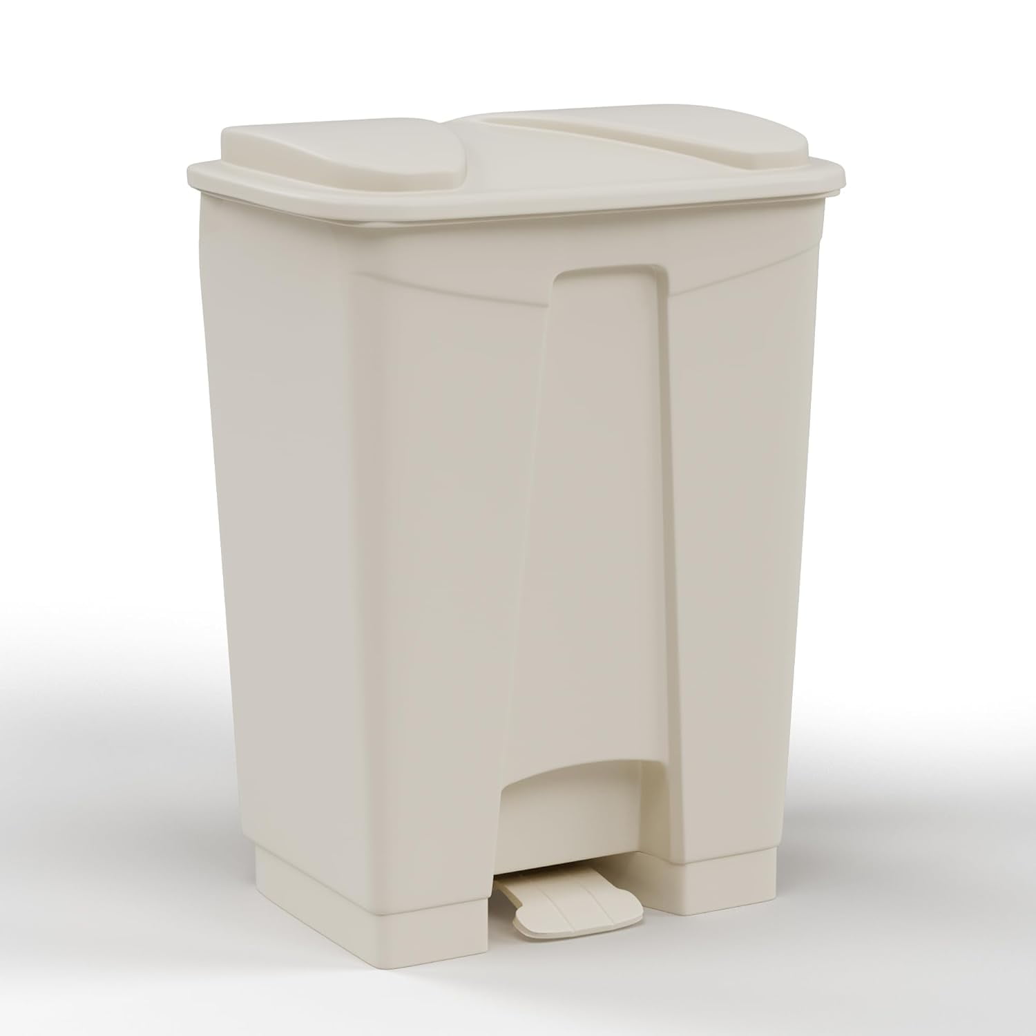 Veado 4 Gallon Beige Rectangular Step-On Waste Container | Outdoor ...