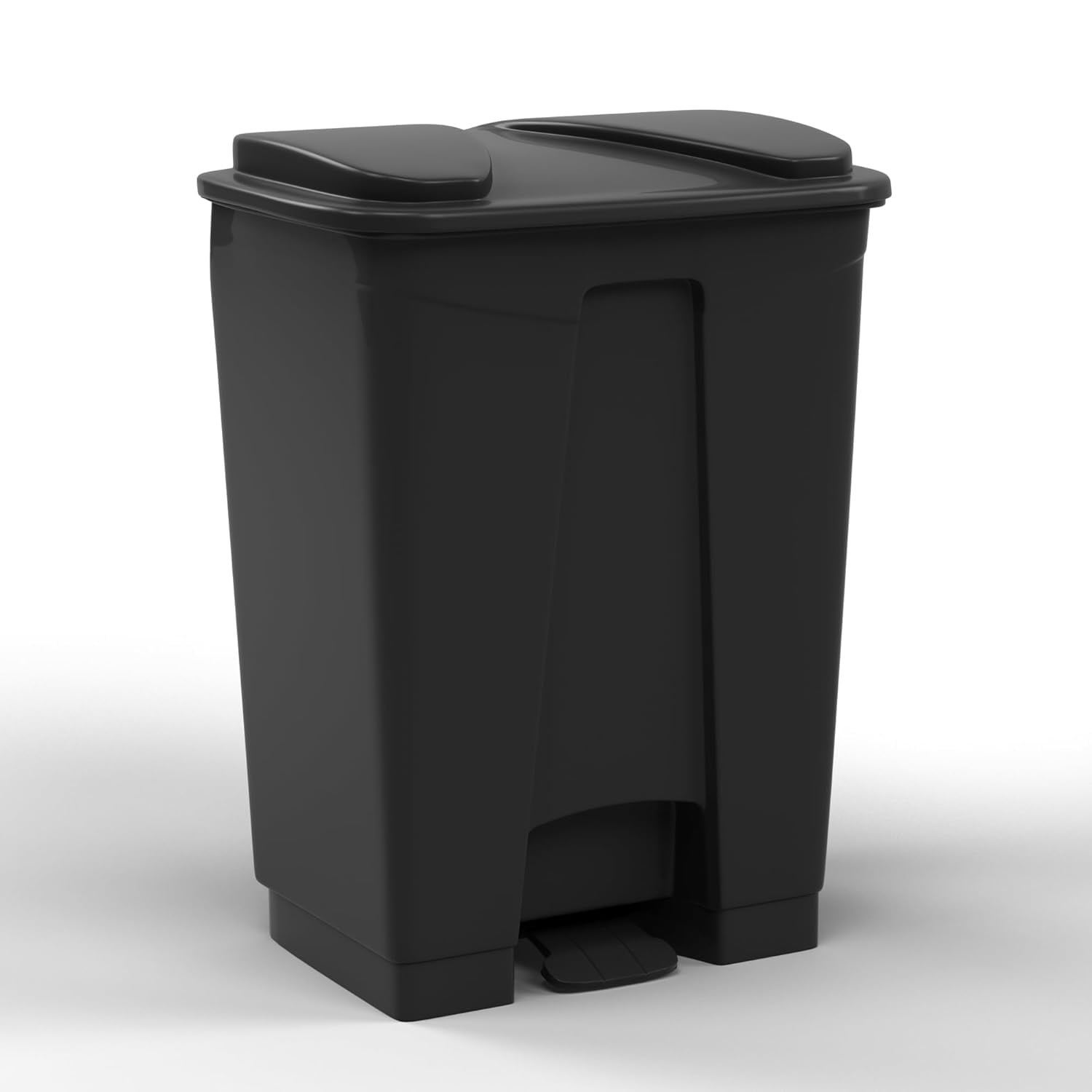 Veado 4 Gallon Black Rectangular Step-On Waste Container | Outdoor ...