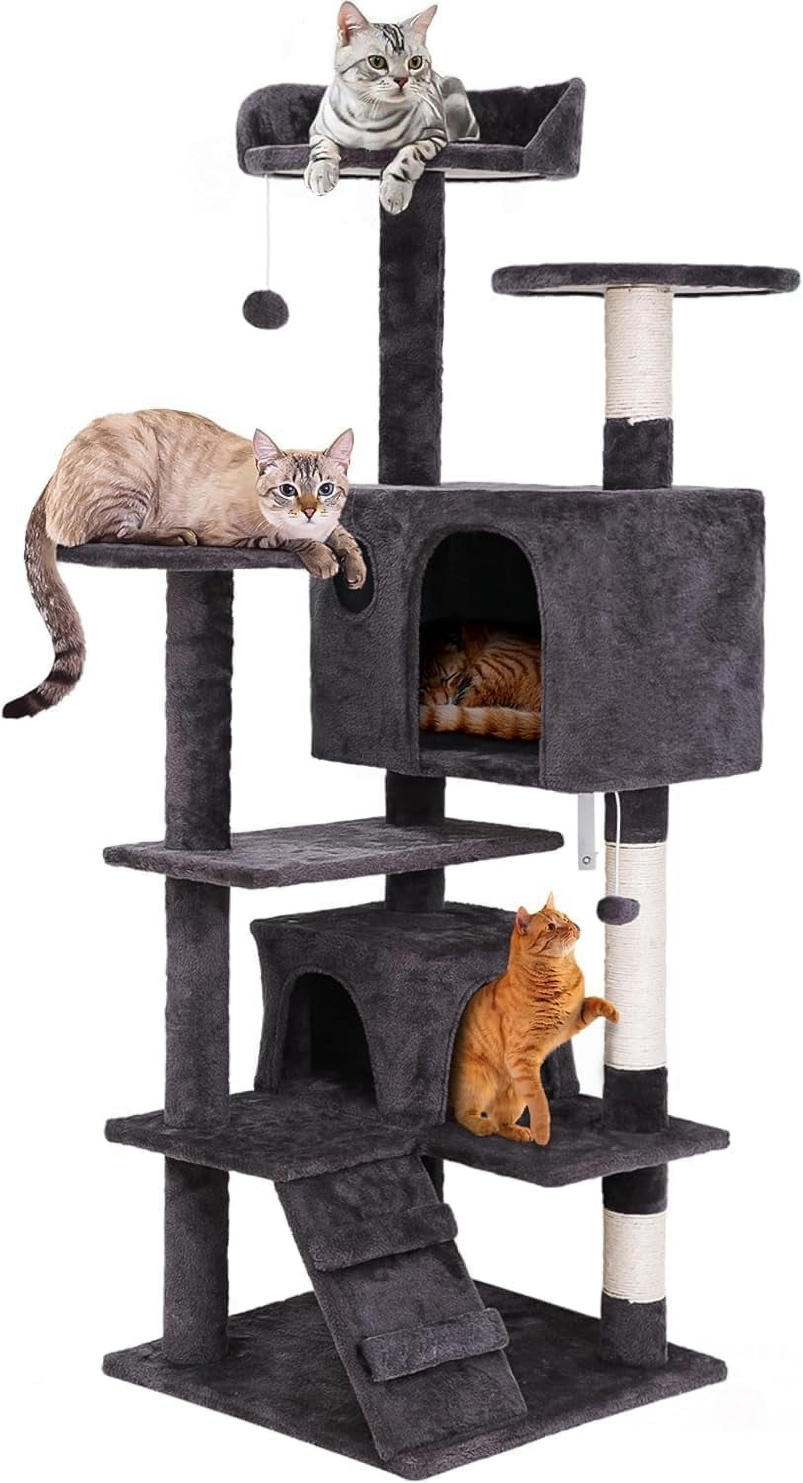 Veado 54 in Cat Tree Cat Tower for Indoor Cats Plush Cat Condo Multi ...