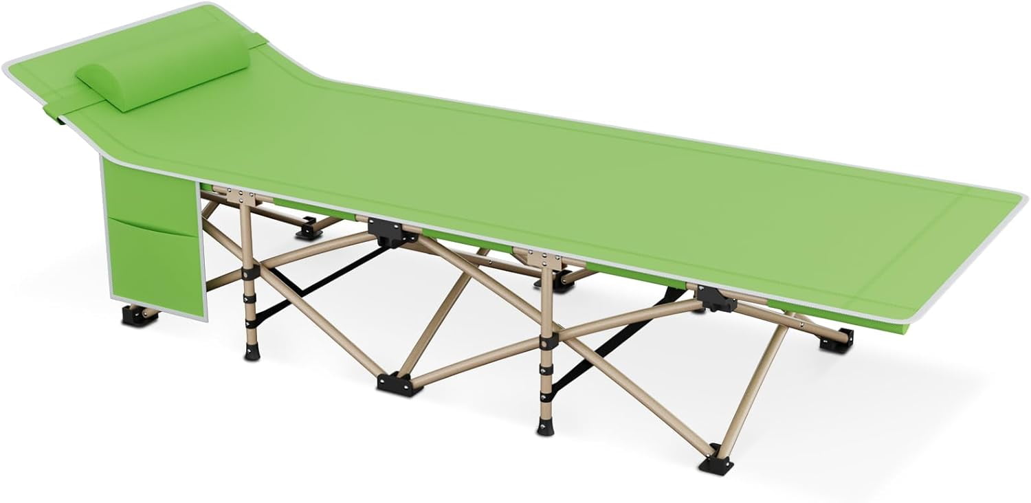Veado 75" Camping Cot for Adults, Folding Sleeping Cot, Lightweight ...