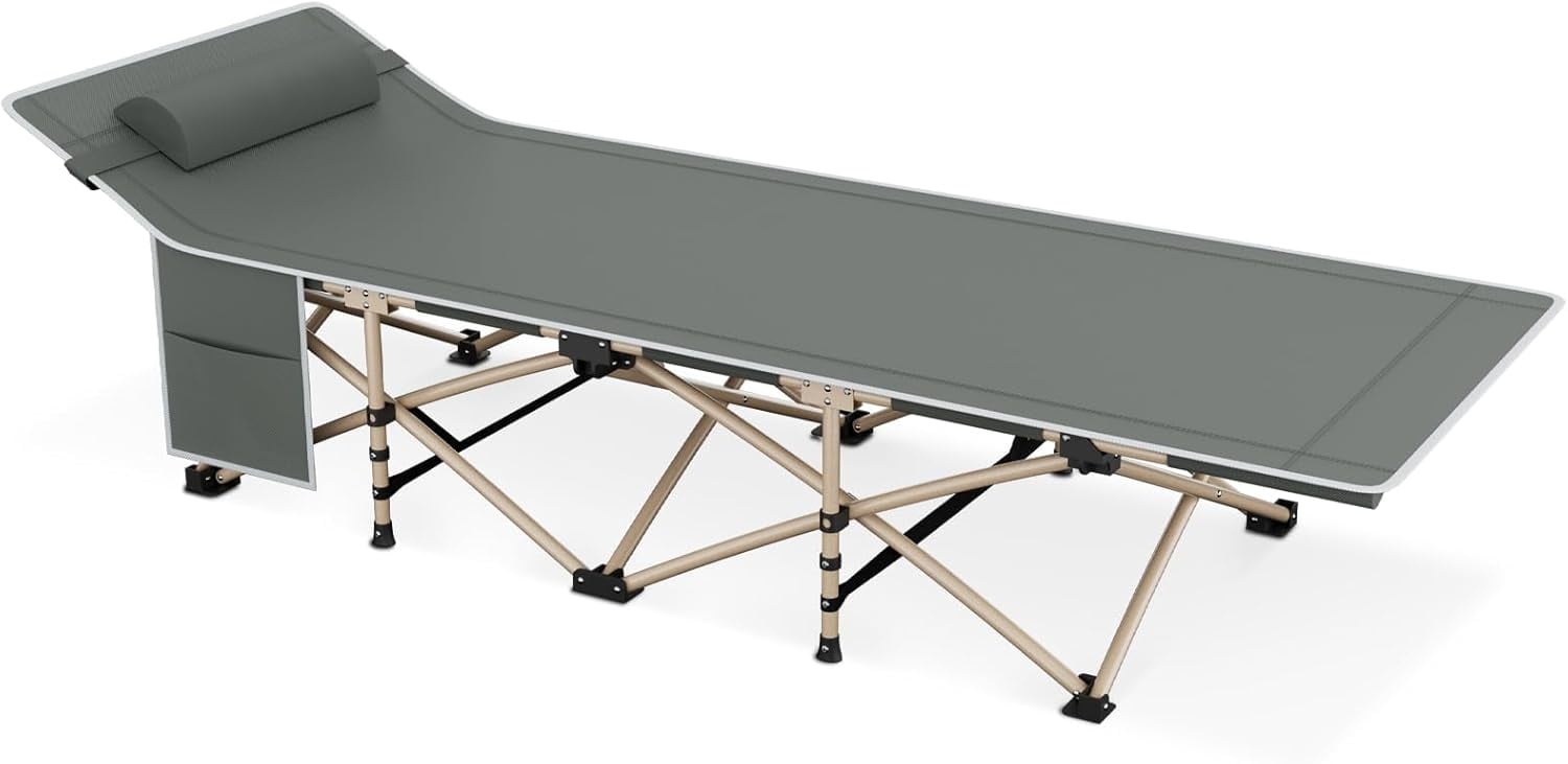 Veado 75" Camping Cot for Adults, Folding Sleeping Cot, Lightweight ...
