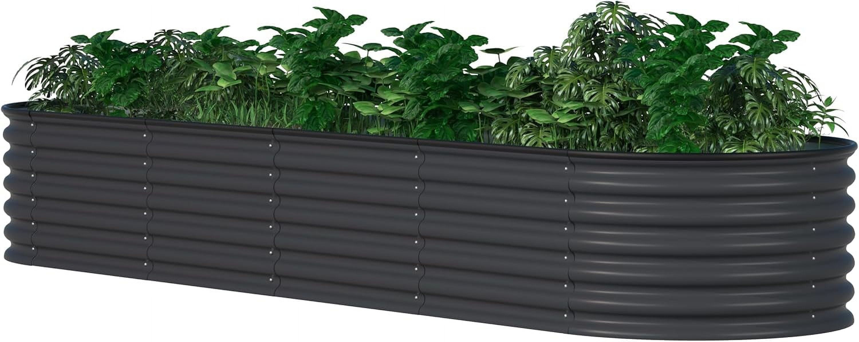 Veado 8x2x1.4ft Raised Garden Bed, Galvanized Raised Garden Bed ...