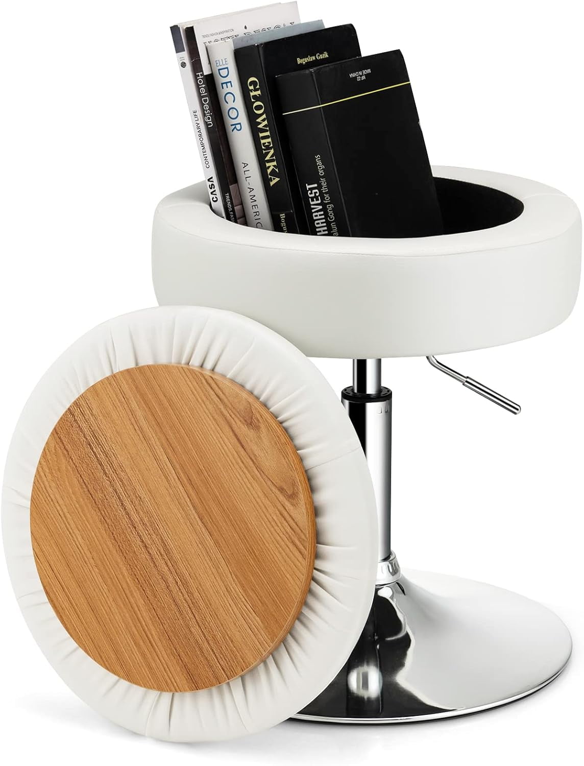 Veado Adjustable Swivel Vanity Stool - 360° Swivel 20’’-26’’ Height ...