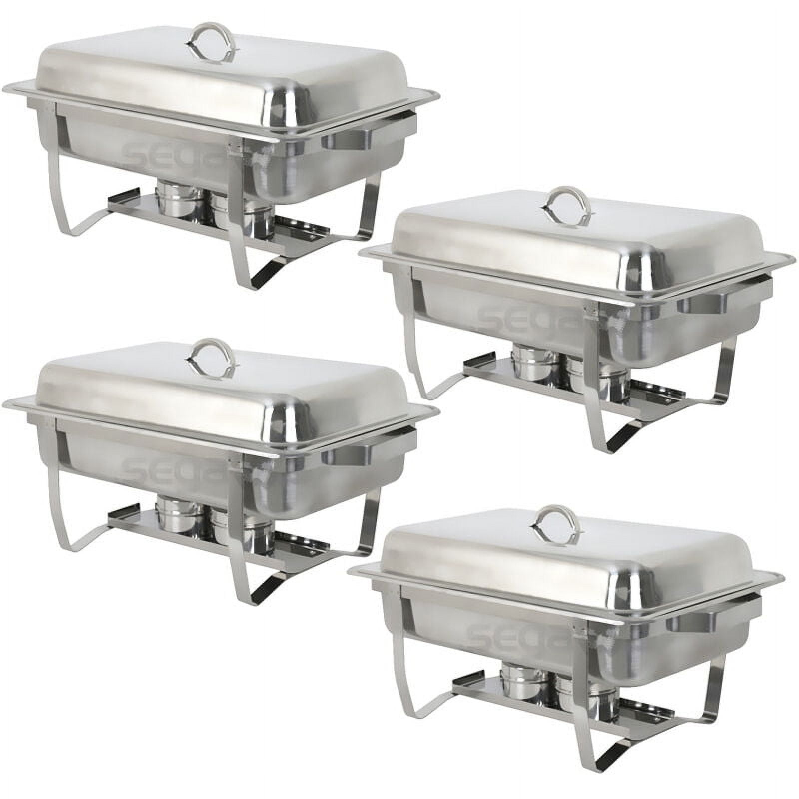 Veado Chafing Dishes for Buffet,4 Pack 8 Qt Stainless Steel Buffet Dish ...