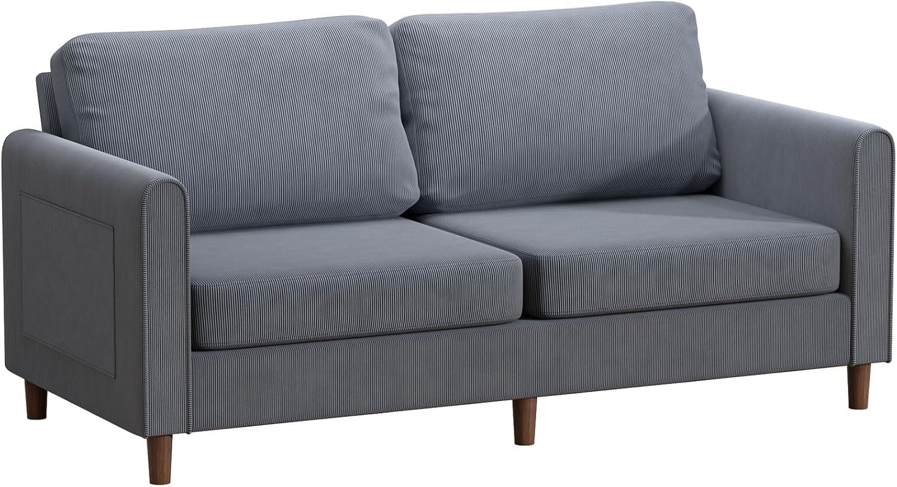 Veado Comfy Corduroy Loveseat Sofa with Spring Cushion, Modern ...