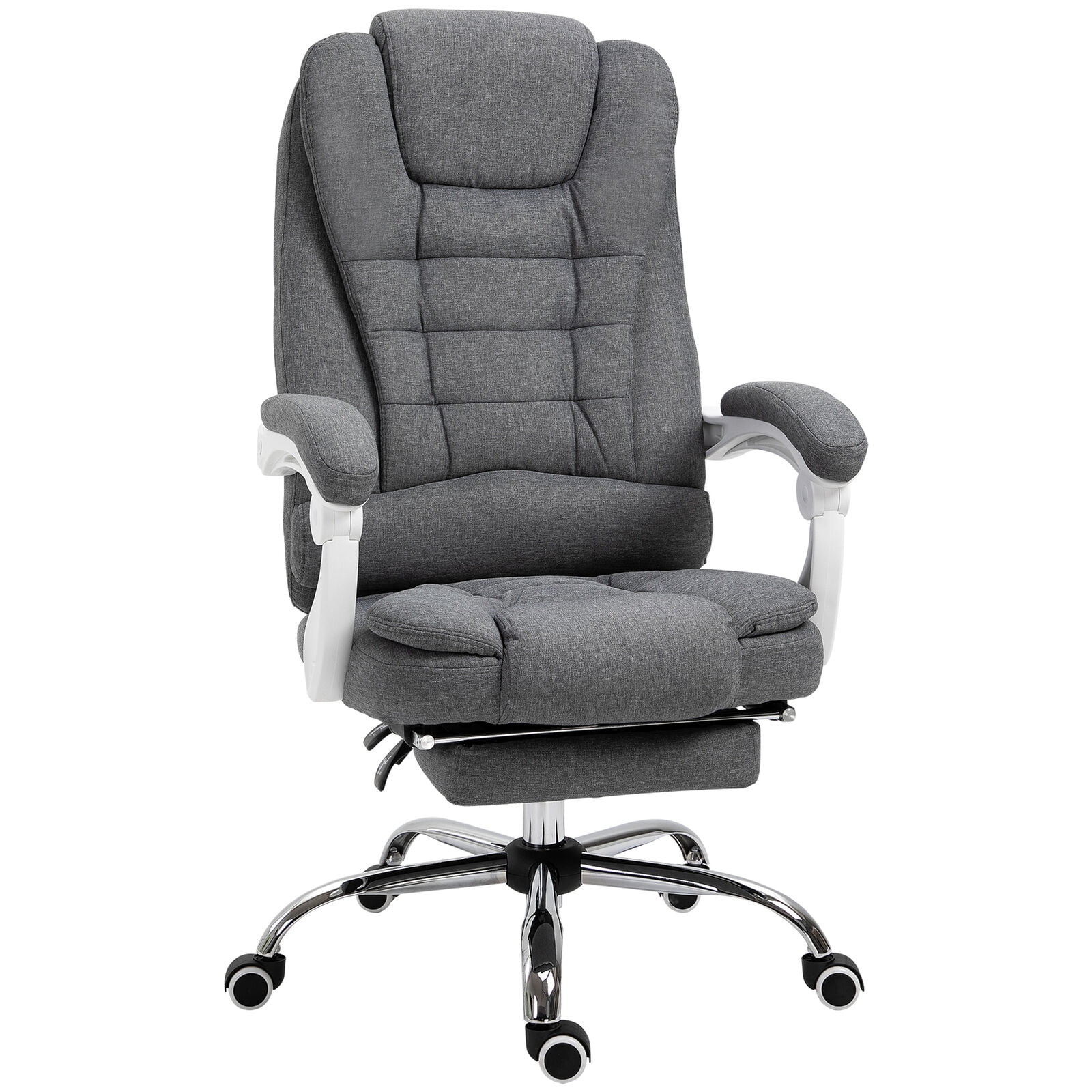 Veado High-Back Executive Office Chair with Footrest, Linen-Fabric ...