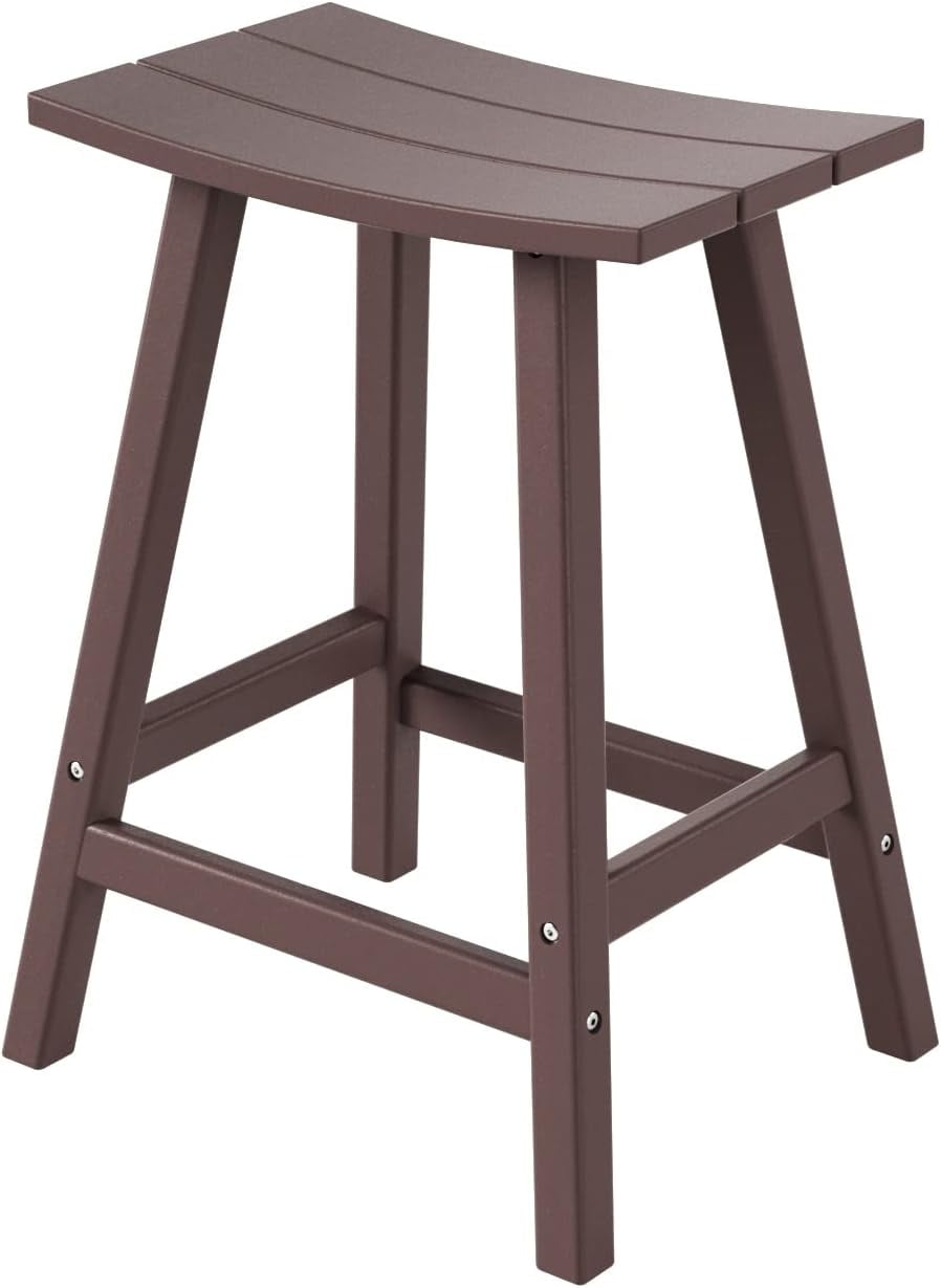 Veado Malibu 24 Inch Outdoor Bar Stools, All Weather Resistant Poly Lumber Adirondack Counter ...