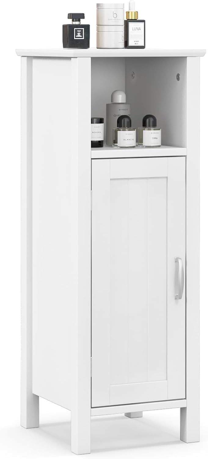 Veado Narrow Bathroom Storage Cabinet - Corner Unit with Open ...