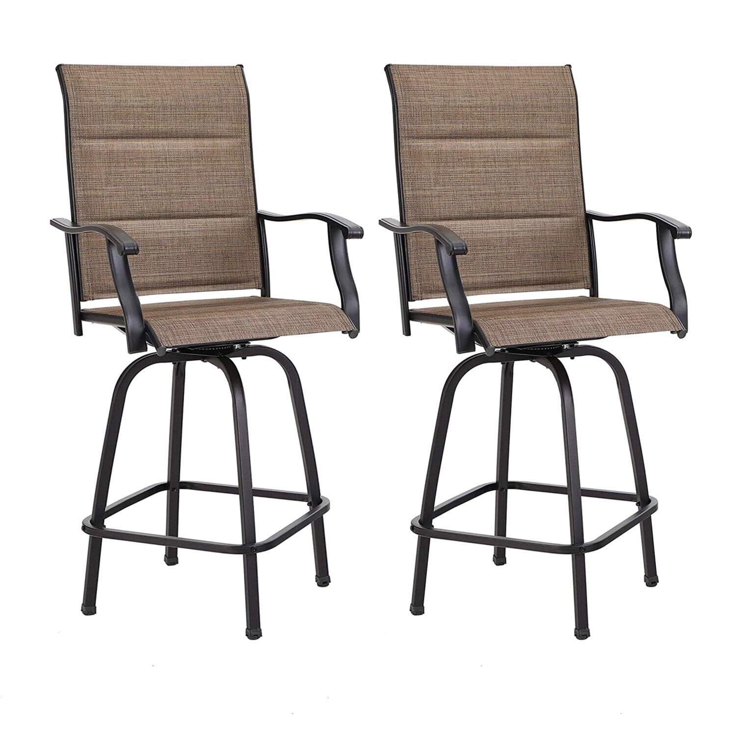 Veado Outdoor Bar Stools Set of 2 Swivel Patio Chairs Bar Height ...
