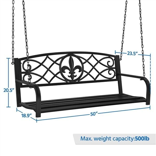 Veado Swing Bench Patio Porch Swing Outdoor Hanging Bench Swing Chair ...