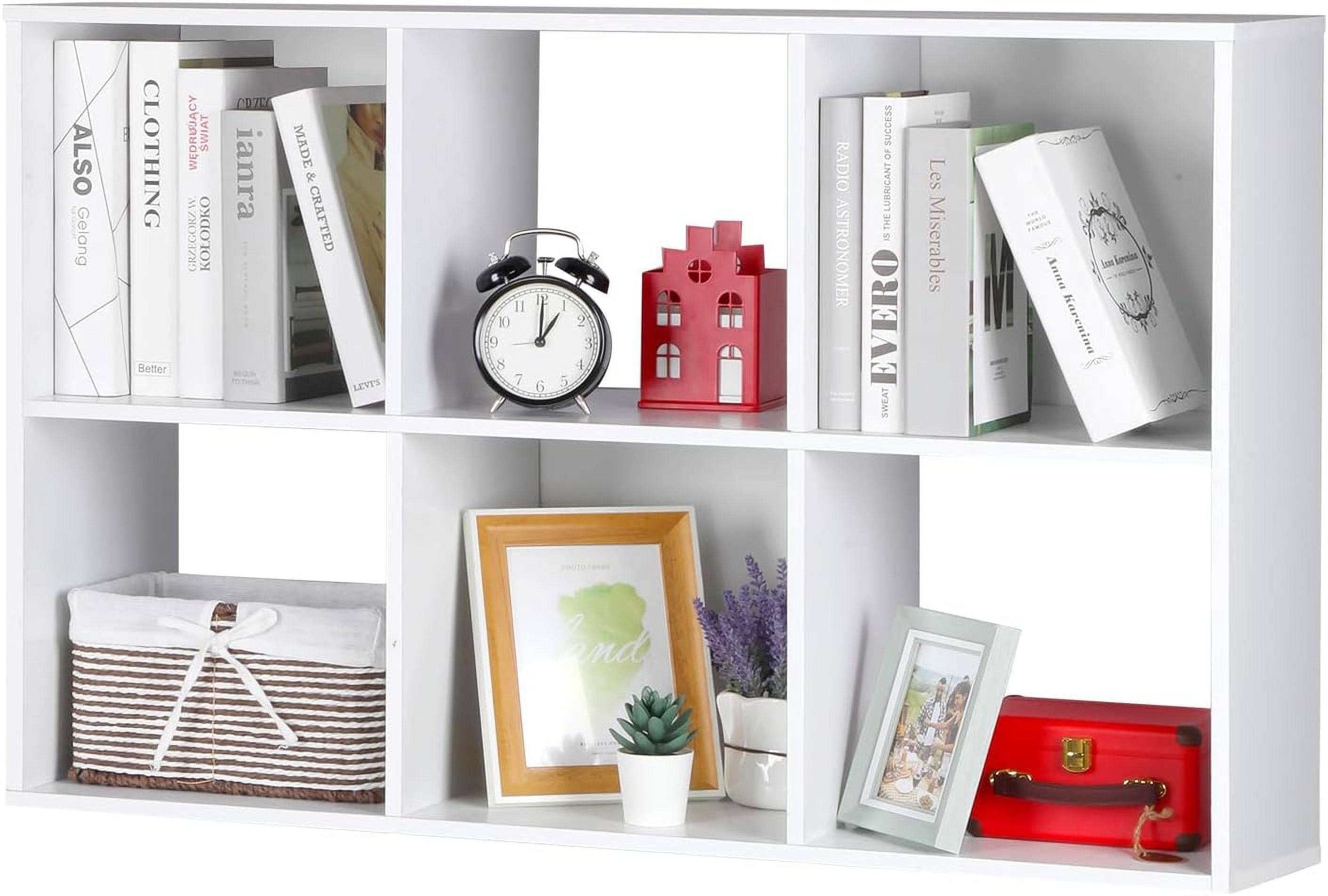 Veado US 6-Cube Wooden Storage Bookcase, Modular Bookshelf Square ...