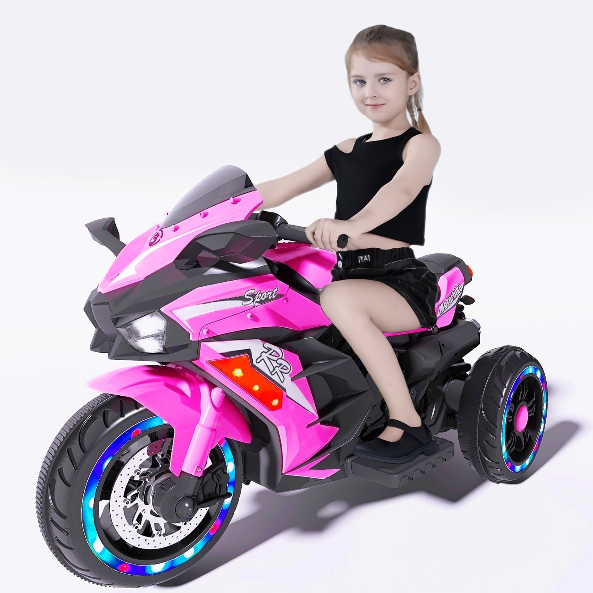 Veakar 12V Electric Motorcycles Ride on Toy for Girls, Motorcycles for ...