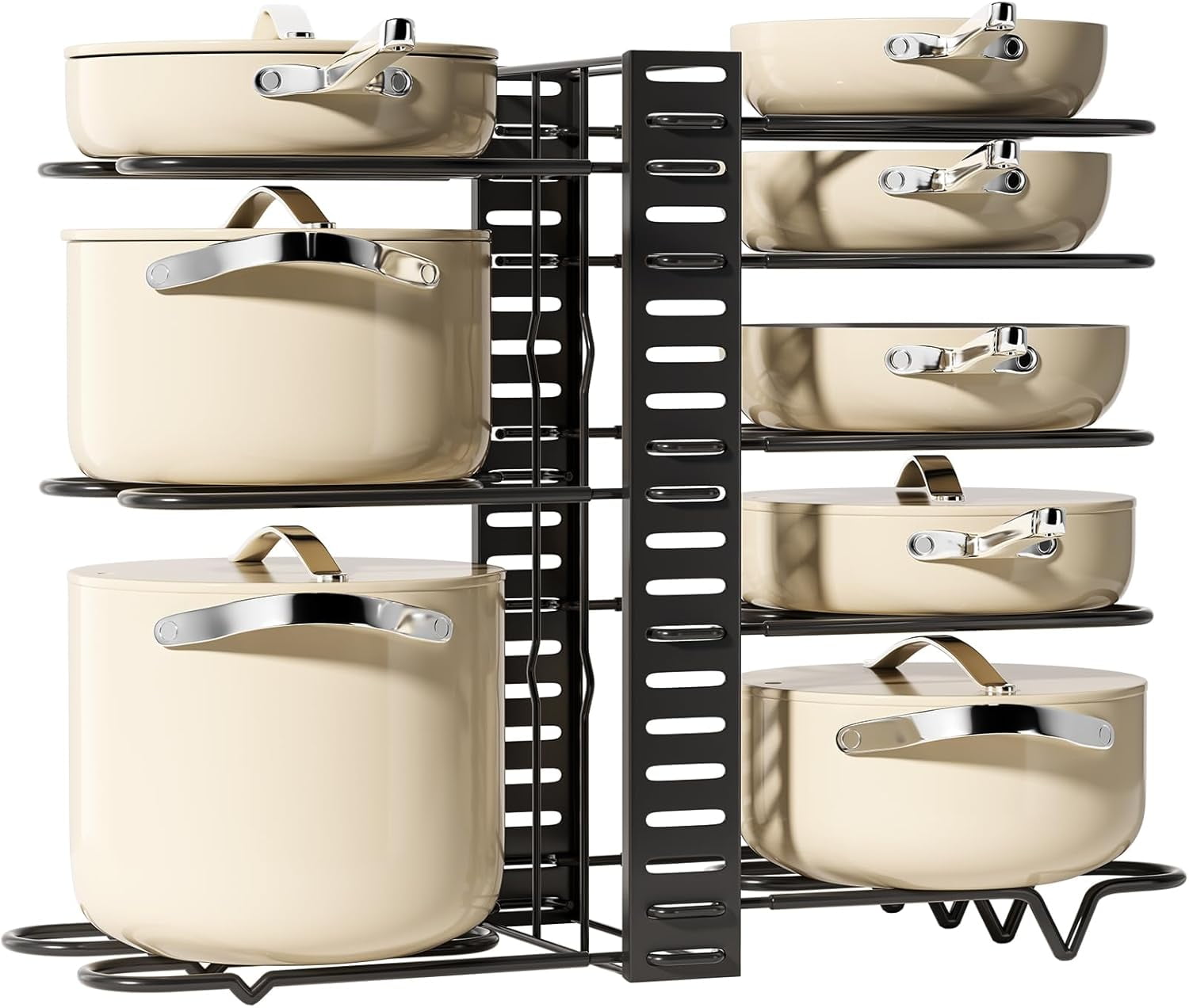 Veakar 8-Tier Pot Rack Organizer for Cabinet,Cookware Storage for ...