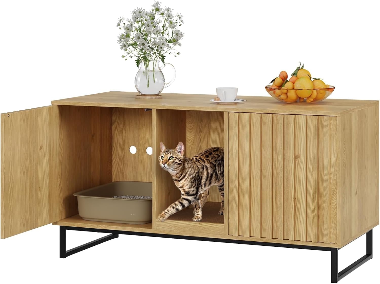 Customer reviews for Veanerwood Cat Litter Box Enclosure for 2 Cats, 47 ...