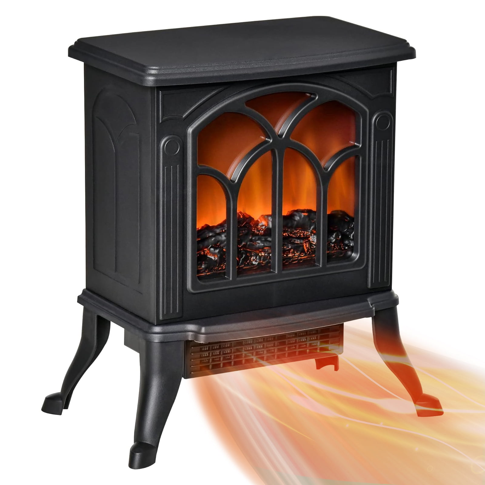 Vebreda 1500W Electric Fireplace Heater, Infrared Space Heater with 3D ...
