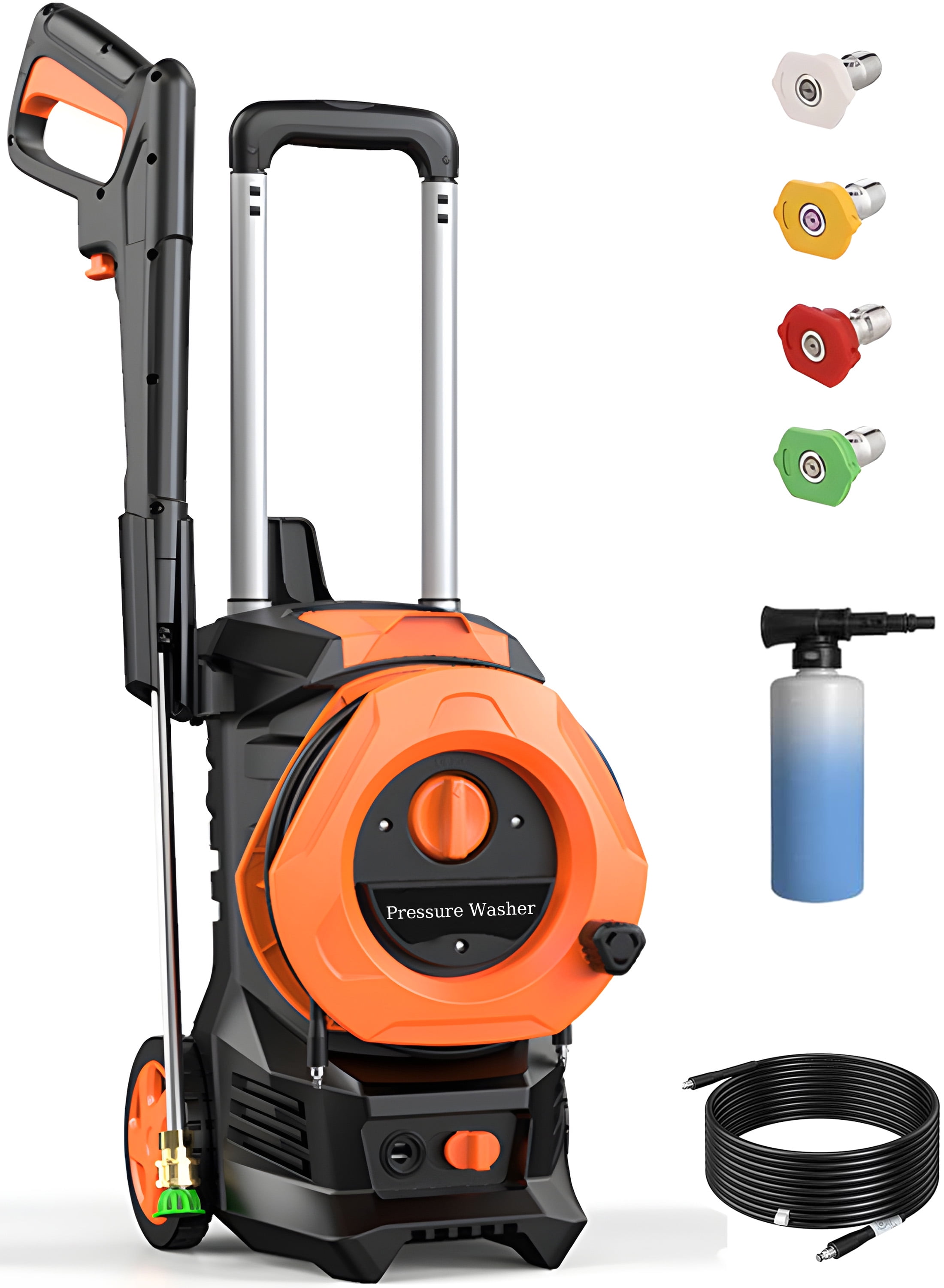Vebreda 3800PSI Electric Pressure Washer with 4 Quick Connect Nozzlese ...