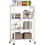 Vebreda 4-Tier Folding Storage Shelves Metal Folding Shelves with ...