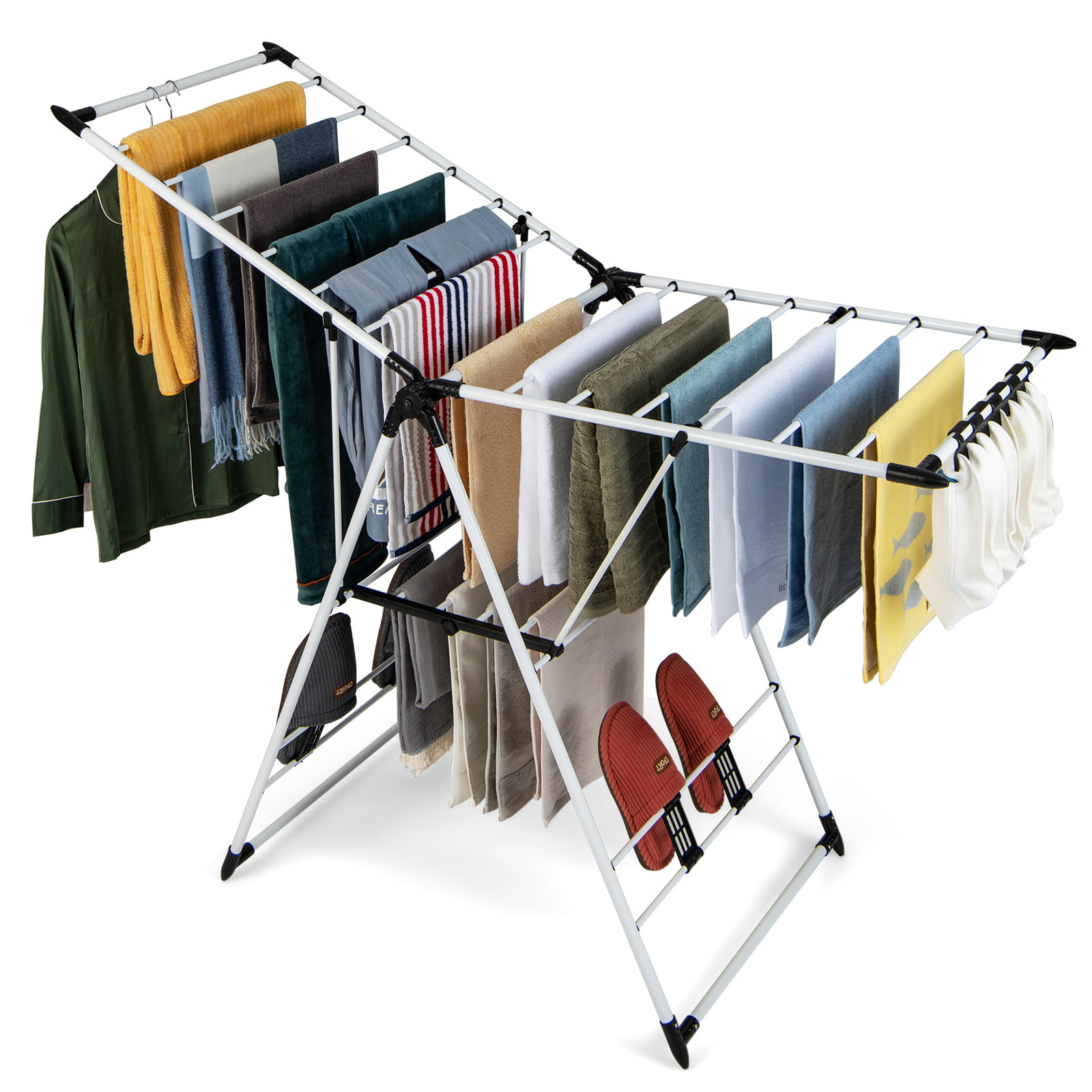 Everyday Home Sturdy Adjustable Gullwing Drying Rack with Shoe Horns ...