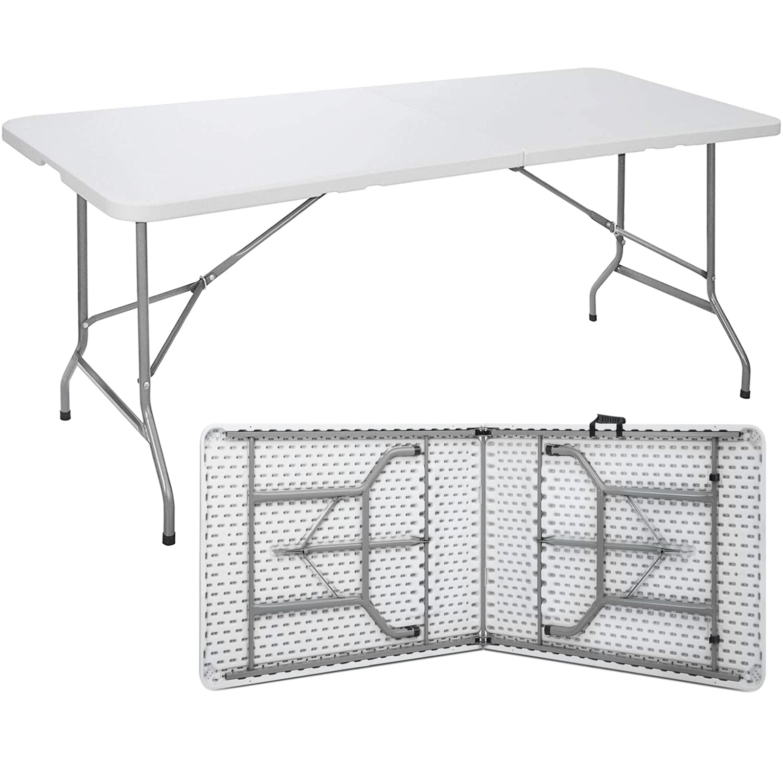 Vebreda Folding Table 6ft Plastic Folding Outdoor Table, White ...