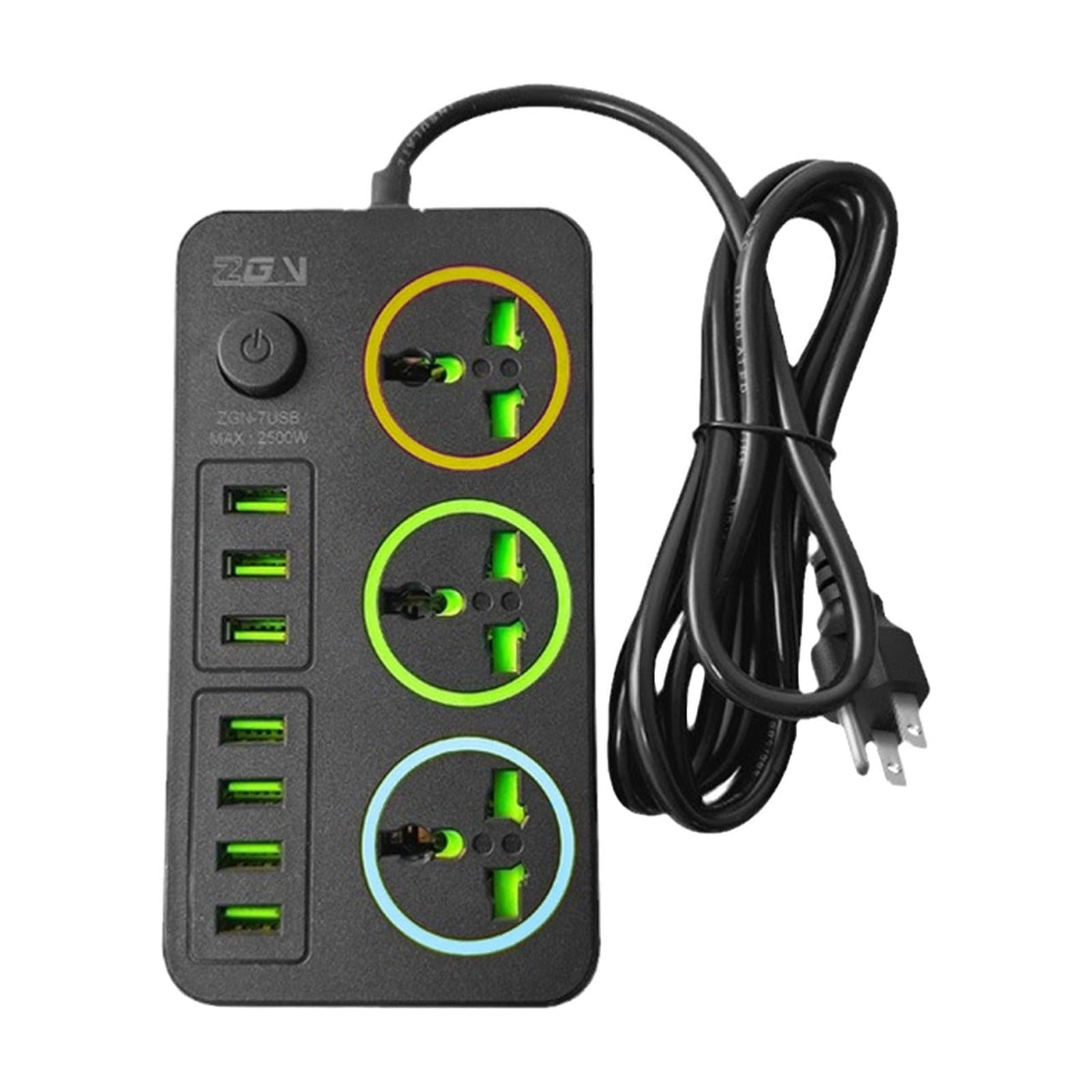 Vecoauto 3 Outlets Power Strip Surge Protector 3000w Multi Plug Outlet ...