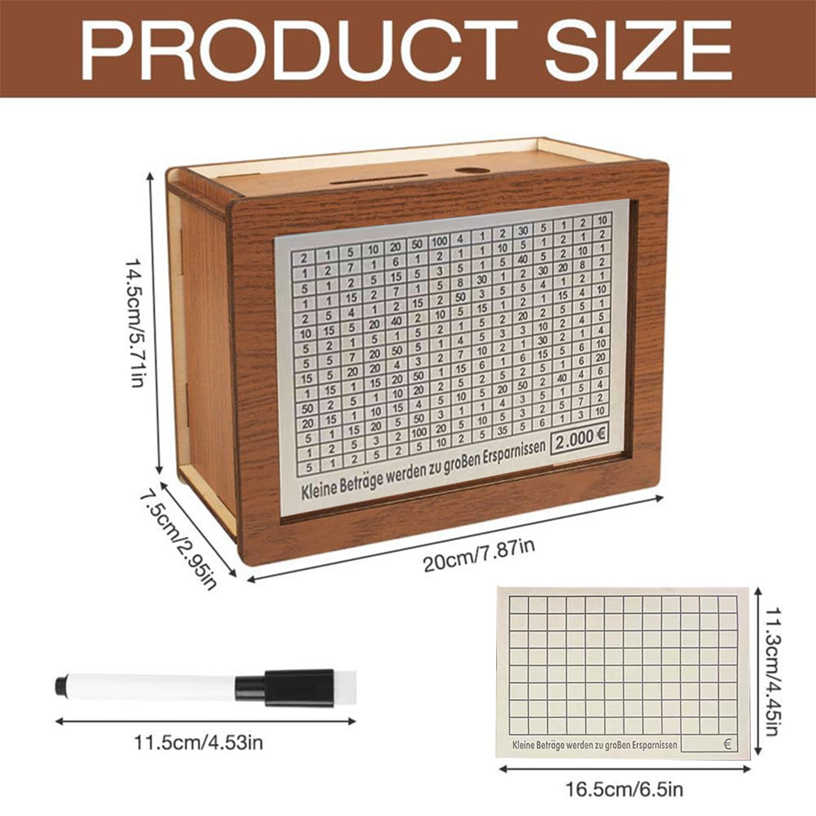 Zenithome Bank for Adults Kids Wooden Coin Bank for Boys and Girls ...