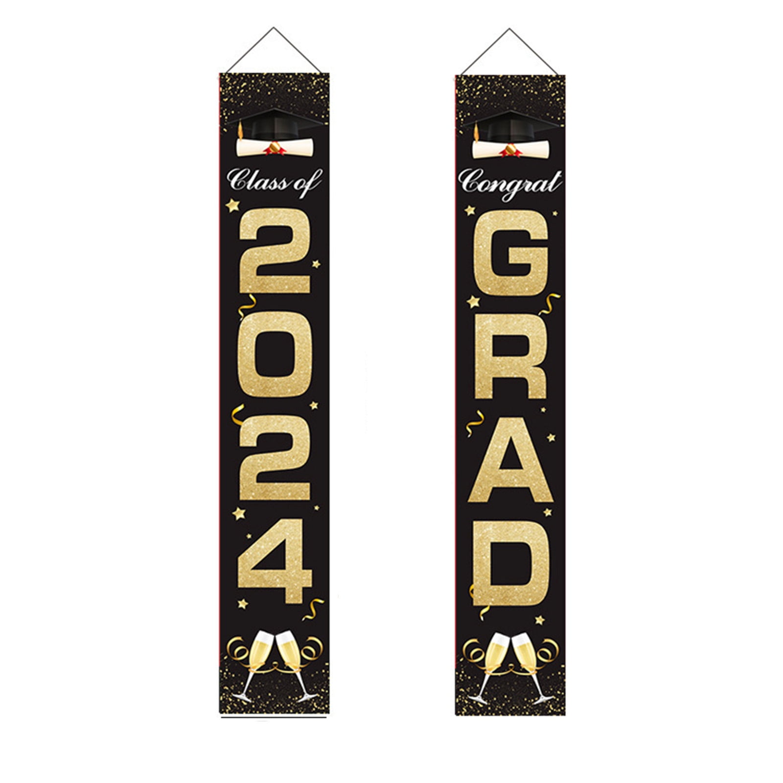 Zenithome Black Graduation Season Banner Couplet Graduation Ceremony ...