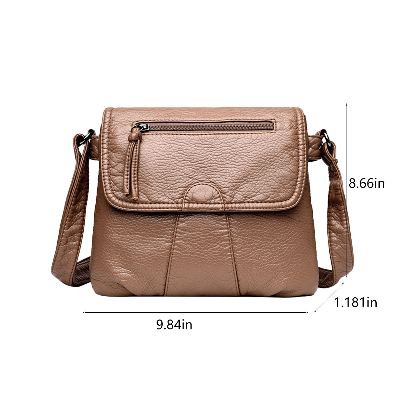 Zenithome Zipper Crossbody Bag with Wide Shoulder Strap Phone Wallet ...