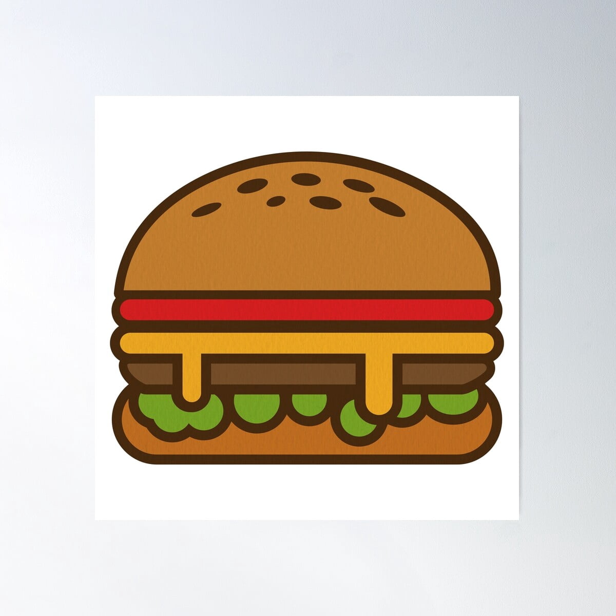 Vector Burger Poster Wall Art, Modern Wall Decor For Living Room ...