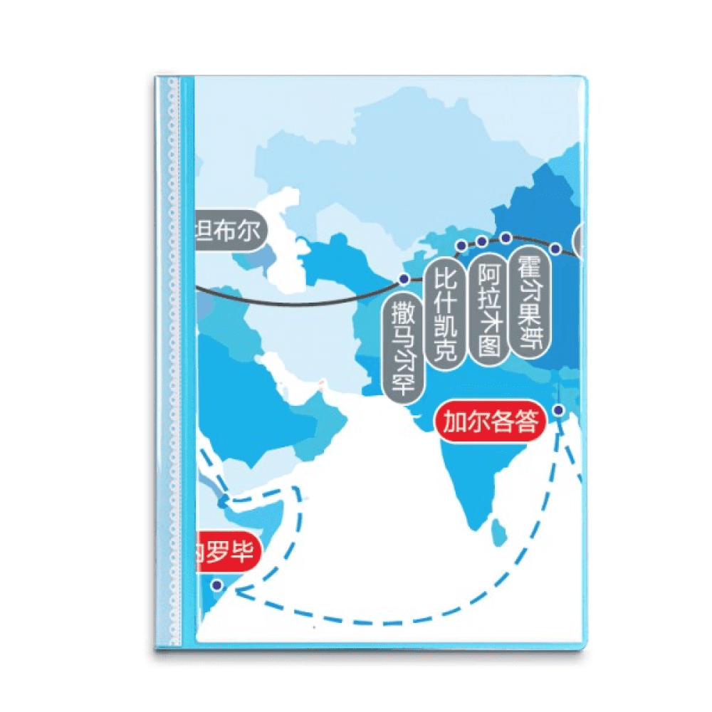 Vector Diagram Journey Silk Road Map Book Sheet Protectors Portfolio ...