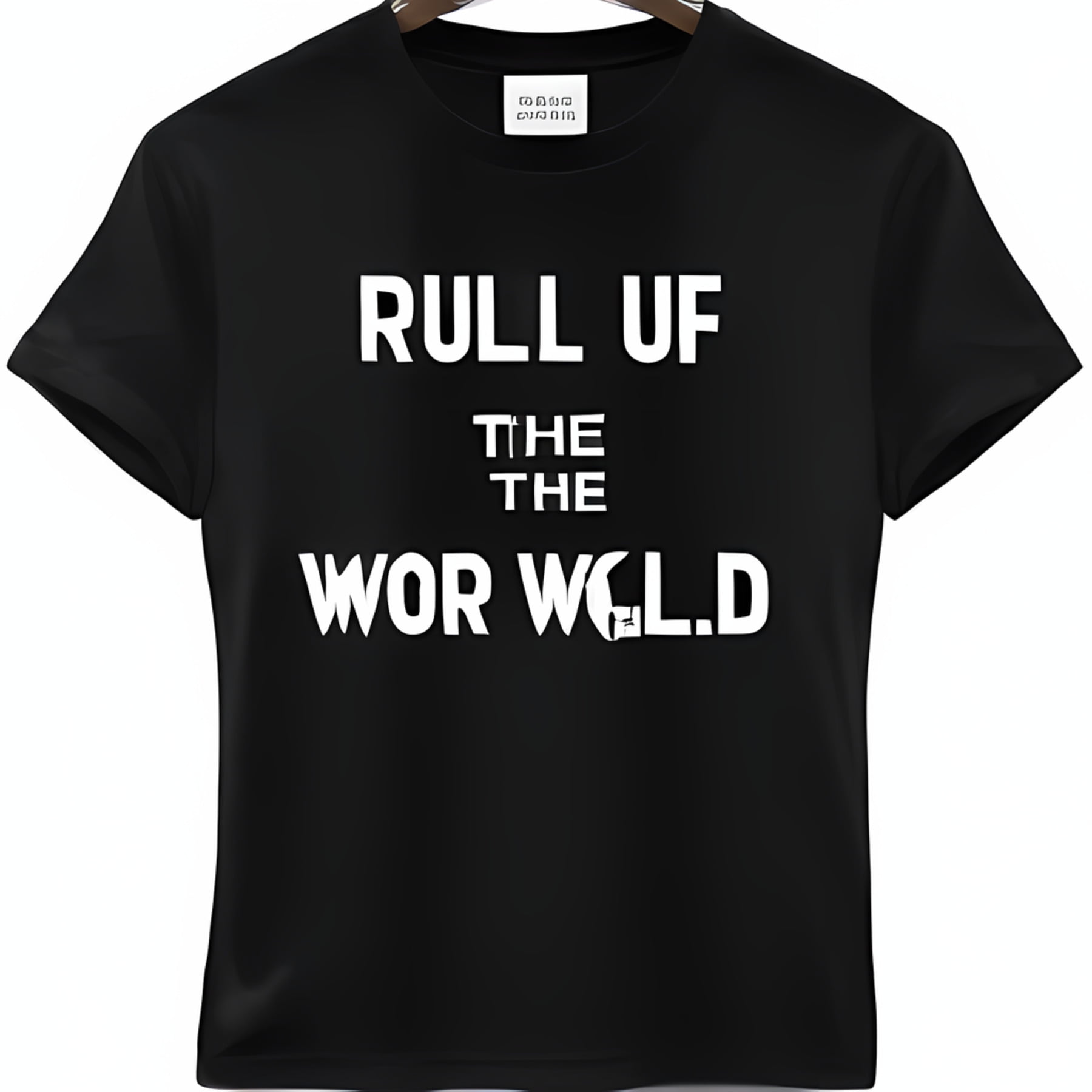 Vector Illustration Black T-Shirt with 'R Quadrant Roll Up The World ...