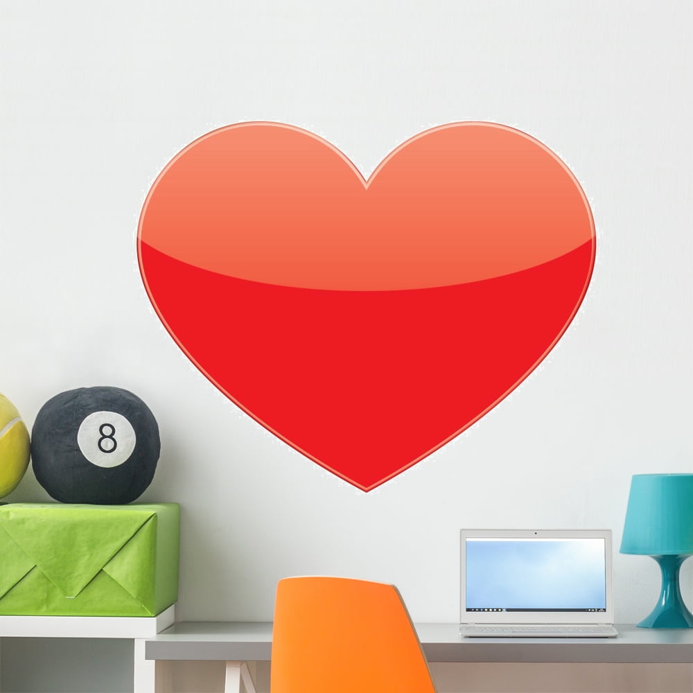 Vector Love Red Heart Wall Decal Mural by Wallmonkeys Vinyl Peel and ...
