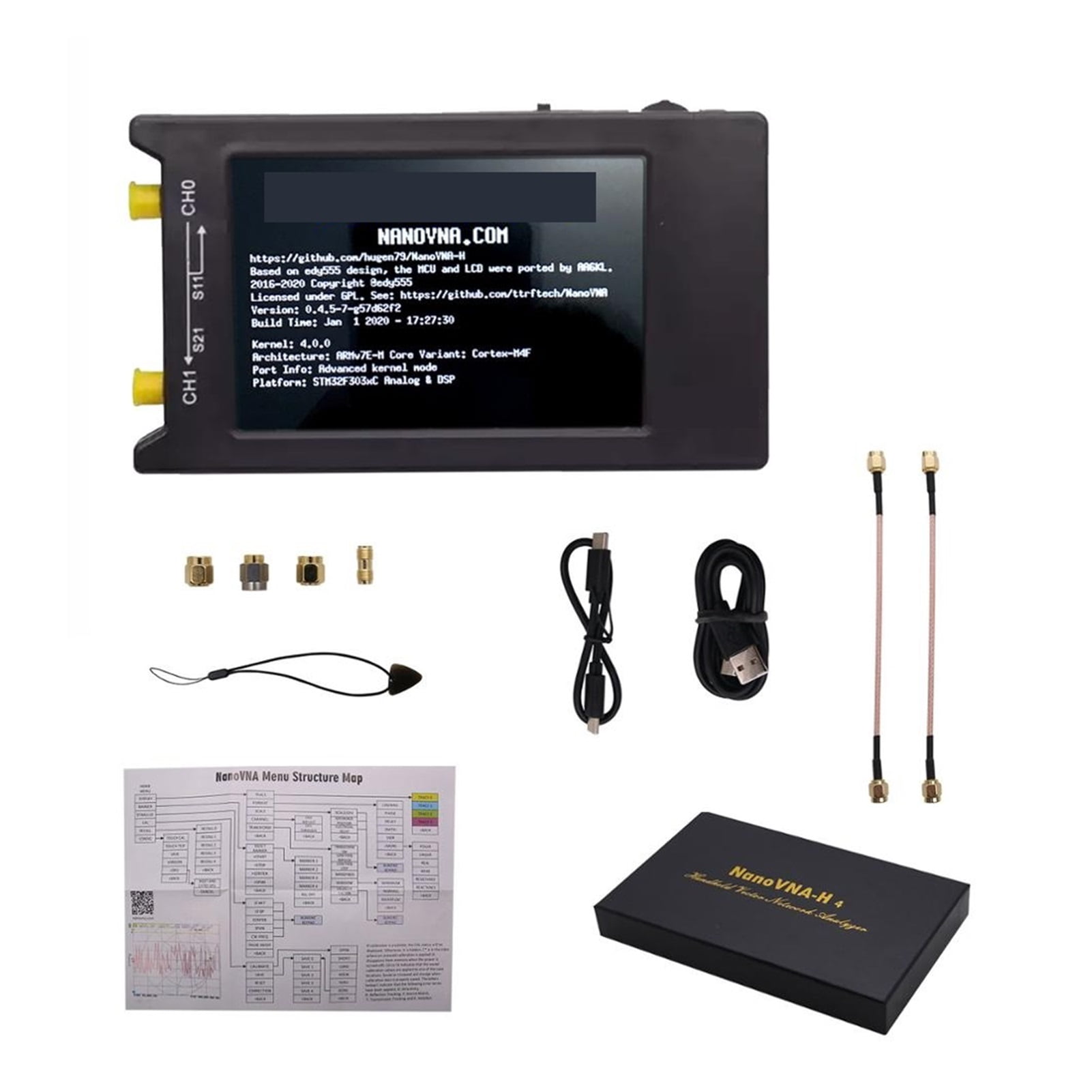 Antenna Analyzer Ham Radio Upgraded 4 Inch NanoVNA 50kHz-6.3GHz Vector ...