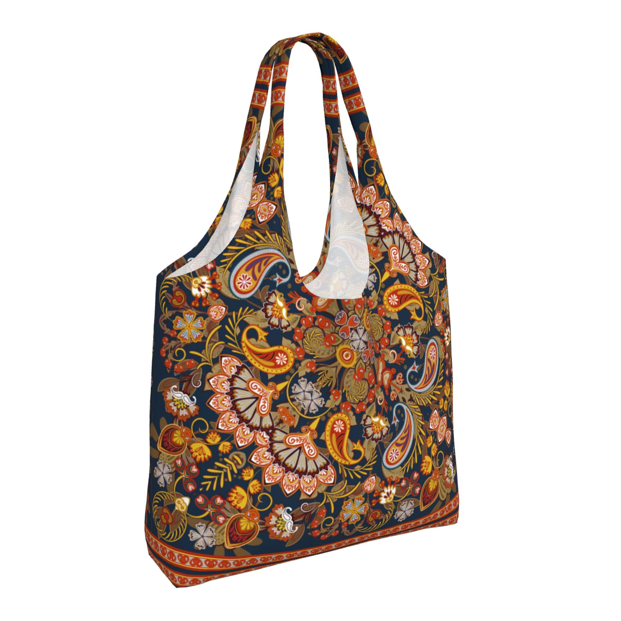 Vector Ornament Paisley Canvas Tote Pocket For Women,Totes Bag With ...