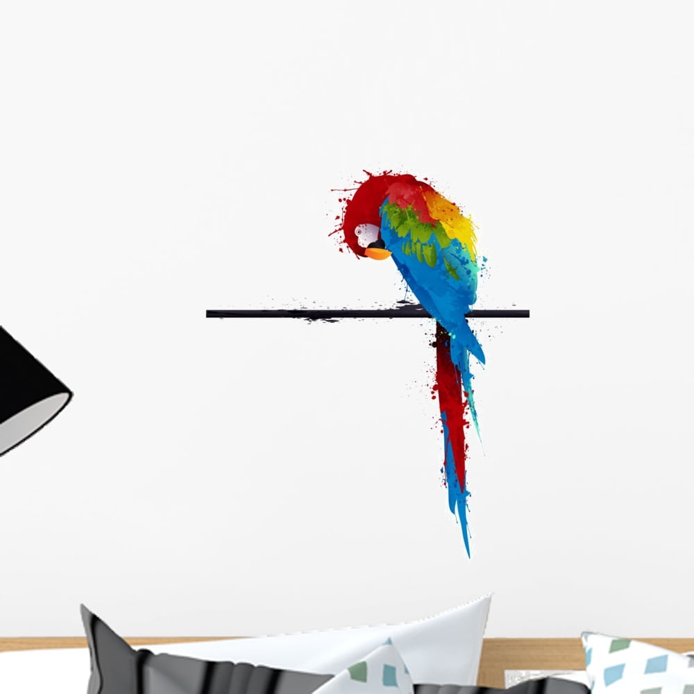 Vector Parrot Parakeet Graffiti Wall Decal Sticker by Wallmonkeys Vinyl ...