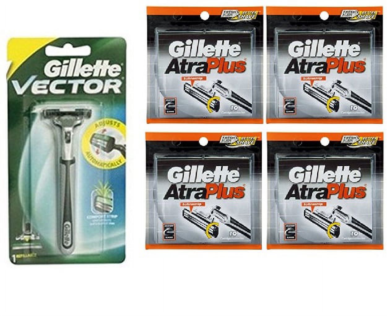 Vector Plus Razor Handle + Atra Plus Refill Razor Blades 10 ct. (Pack ...
