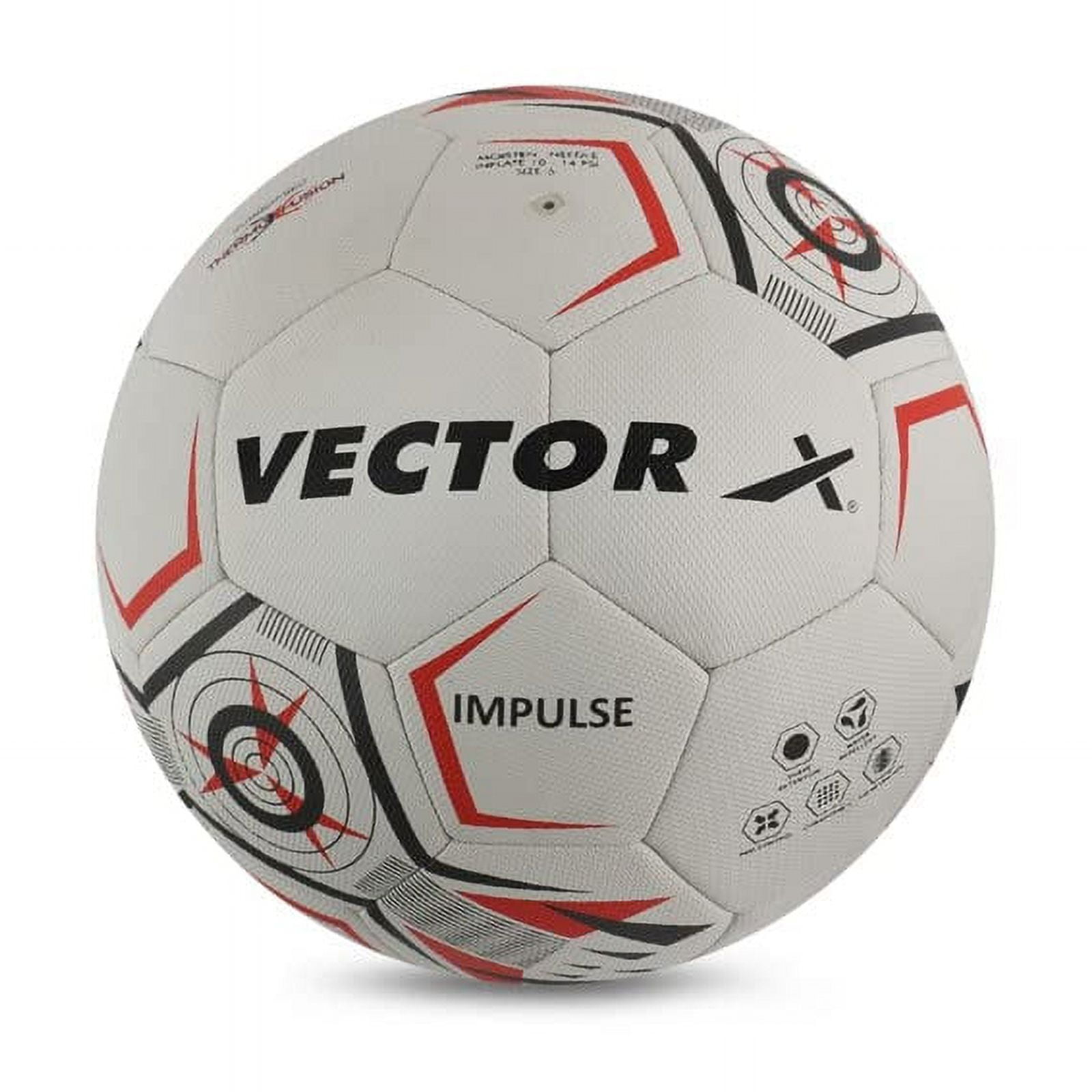 Vector X Impulse Rubber Fusion Football, White & Red | Emboss Finish ...