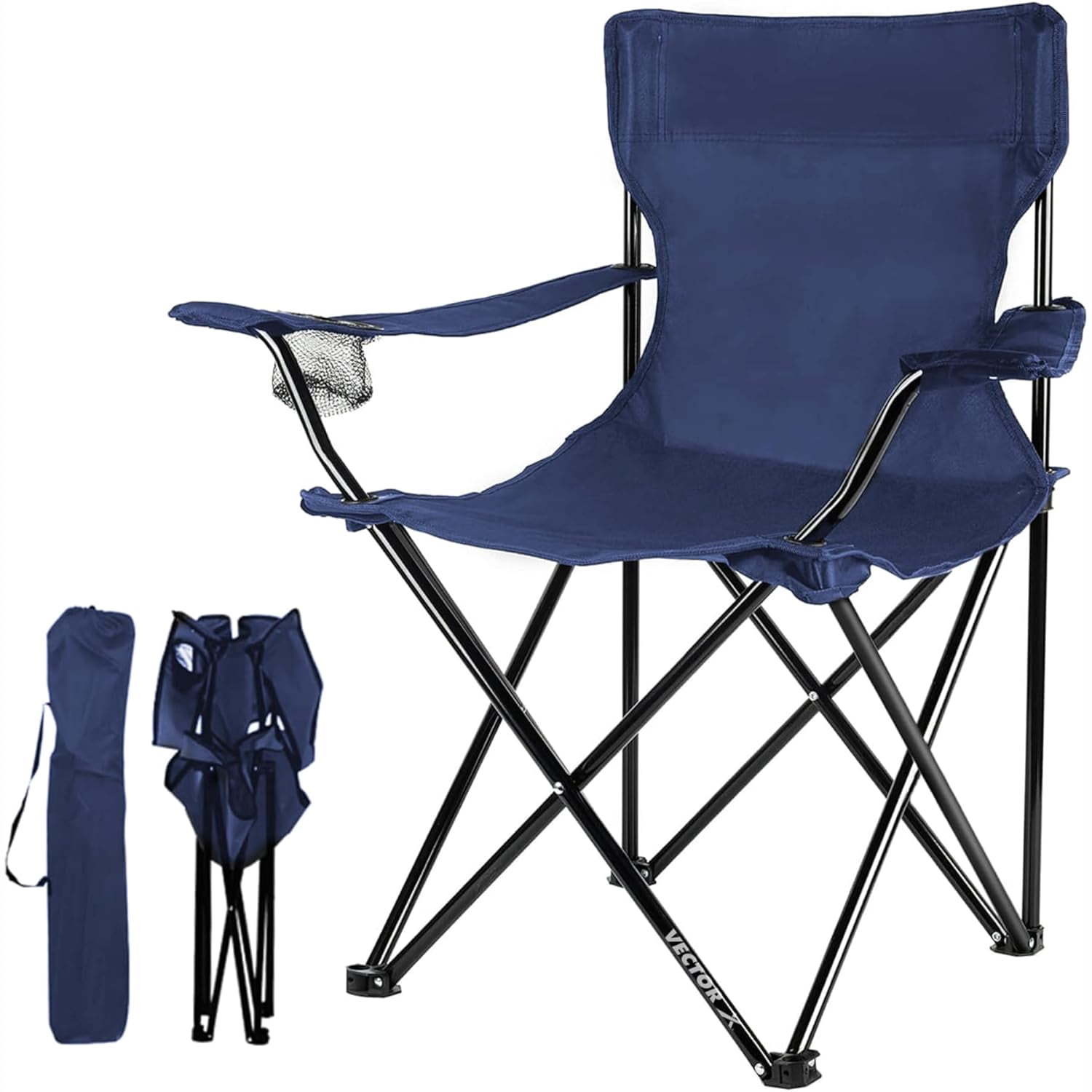 Vector X Portable Folding Chair with Arm Rest and Cup Holder with ...