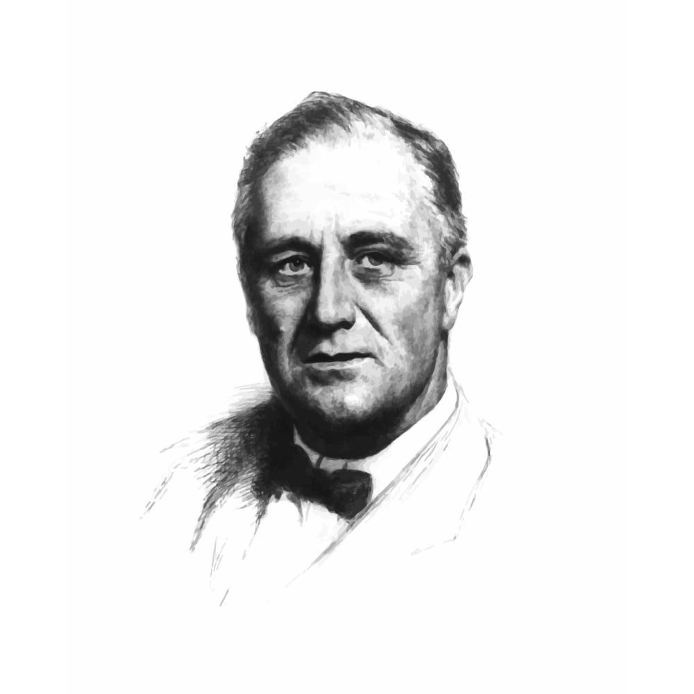 Vector sketch of Franklin Delano Roosevelt Poster Print - Walmart.com