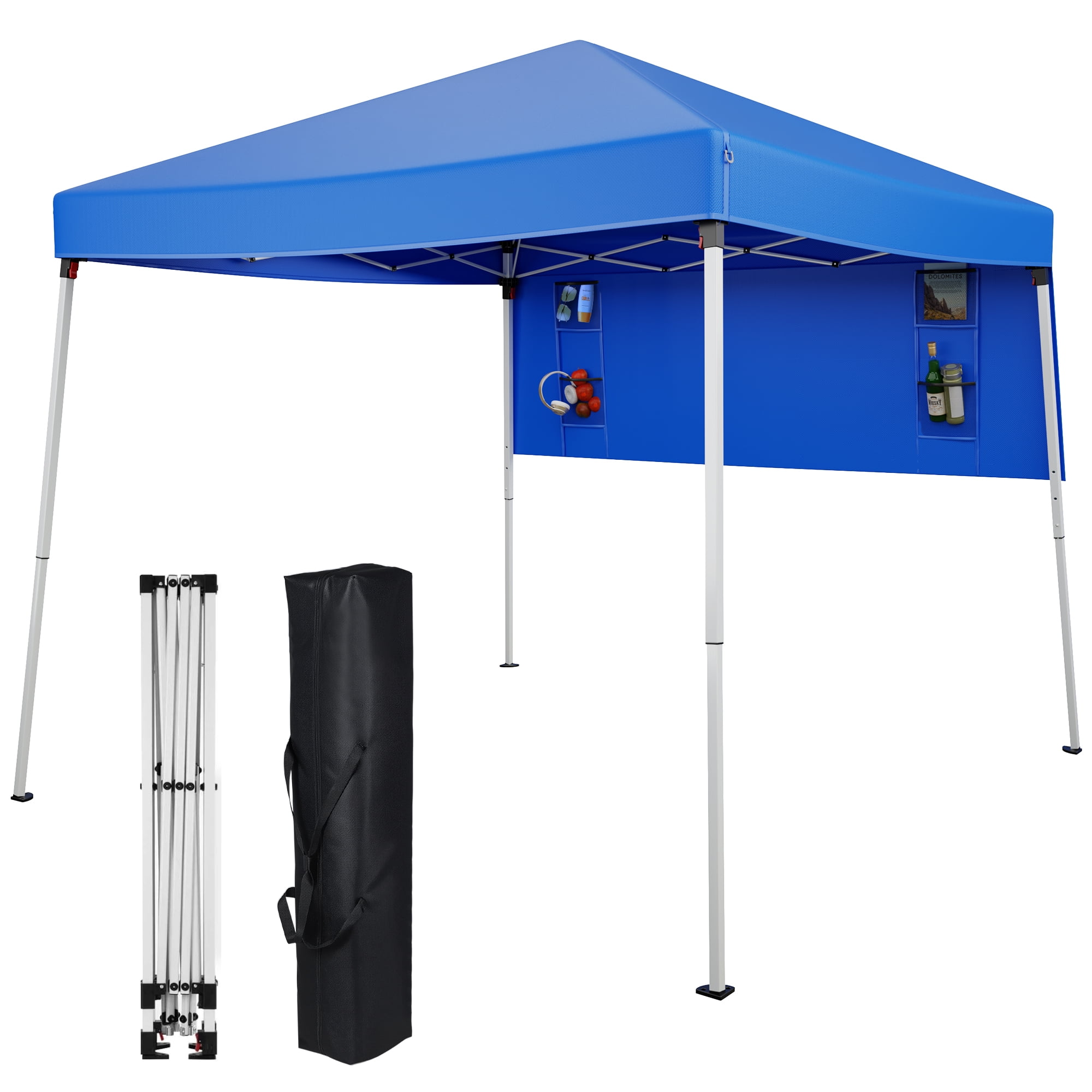 Vecukty 8ft x 8ft Top/10ft x 10ft Base Pop up Canopy Tent With Four ...