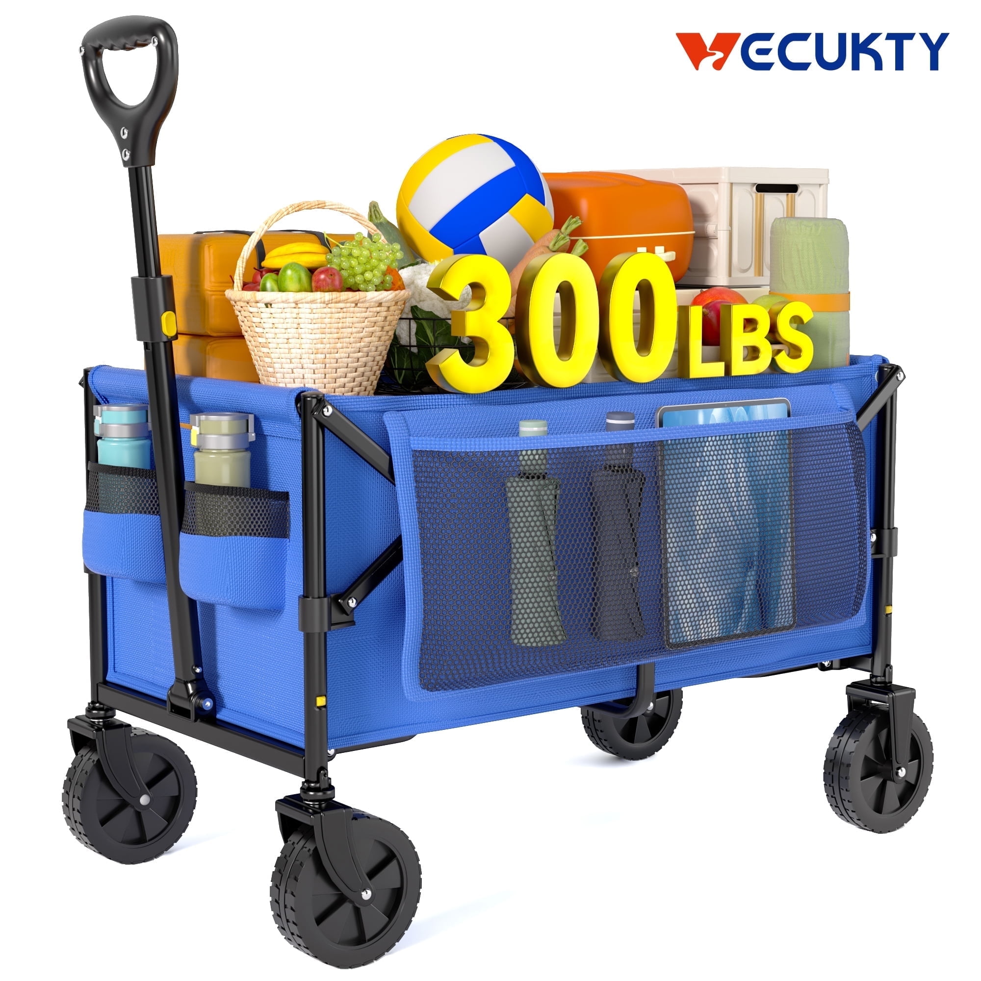 Vecukty Collapsible Folding Wagon,Portable Utility Wagon Cart for ...