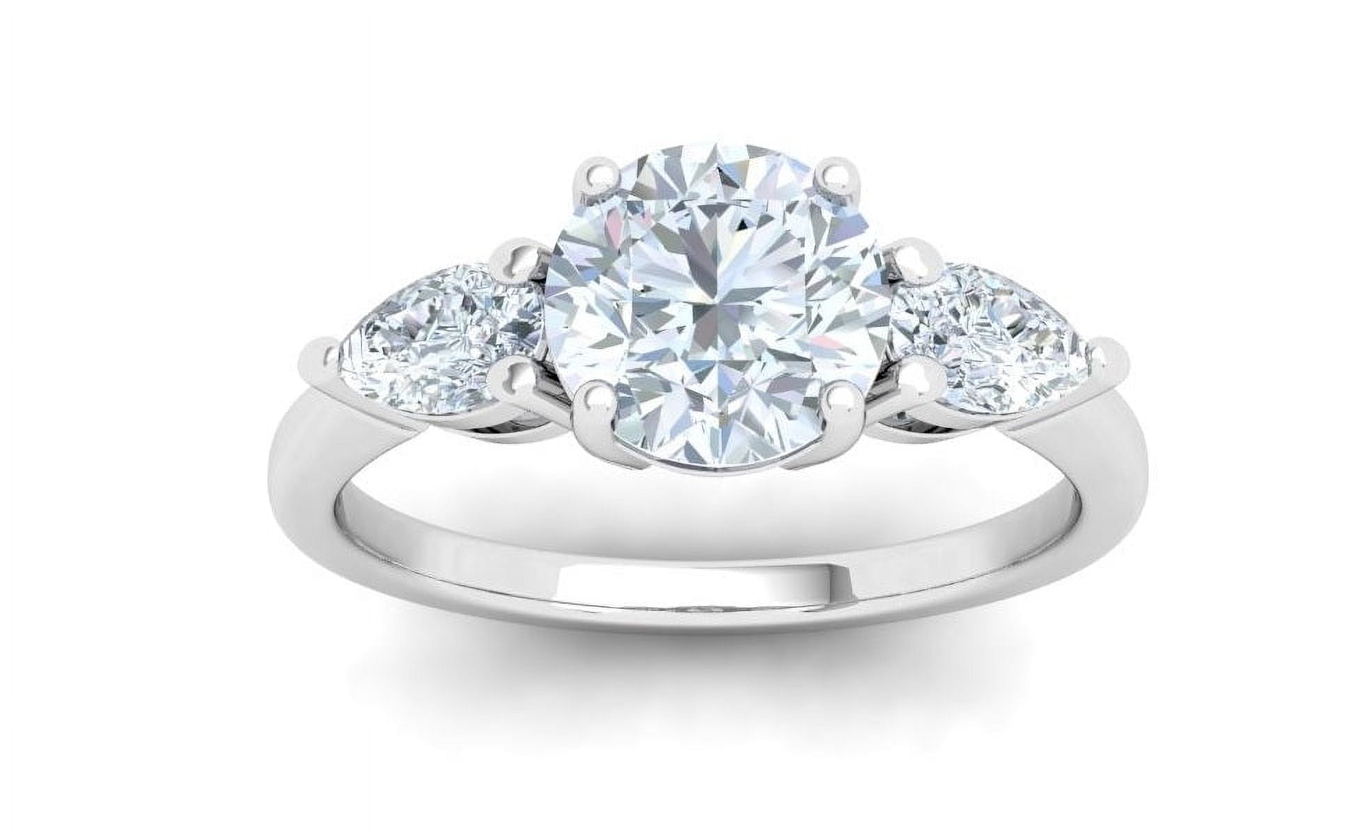 Veda Jewel 1.48 Ct Simulated Diamond Ring - 14K White Gold Plated Round ...